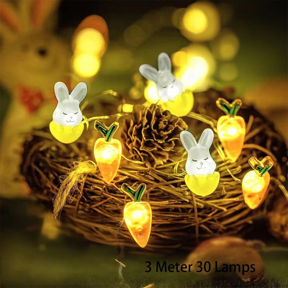 Spring String Lights, Spring Decor Fairy Lights Easter Egg Bunny ...