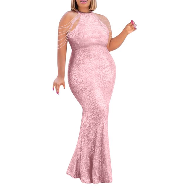 Spring Summer 2024 New Loose Buttock Sequin Dress Commuting Large Women ...