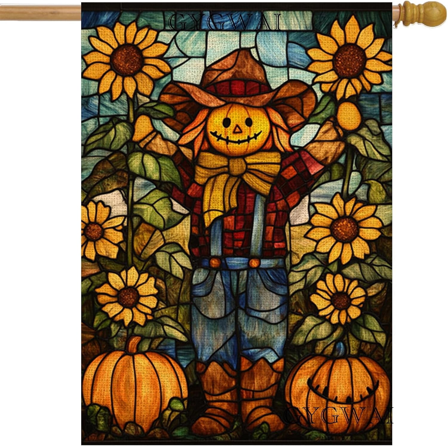 Spring Summer Bluebird House Flag Glass Style 28x40 Double Sided, Large ...