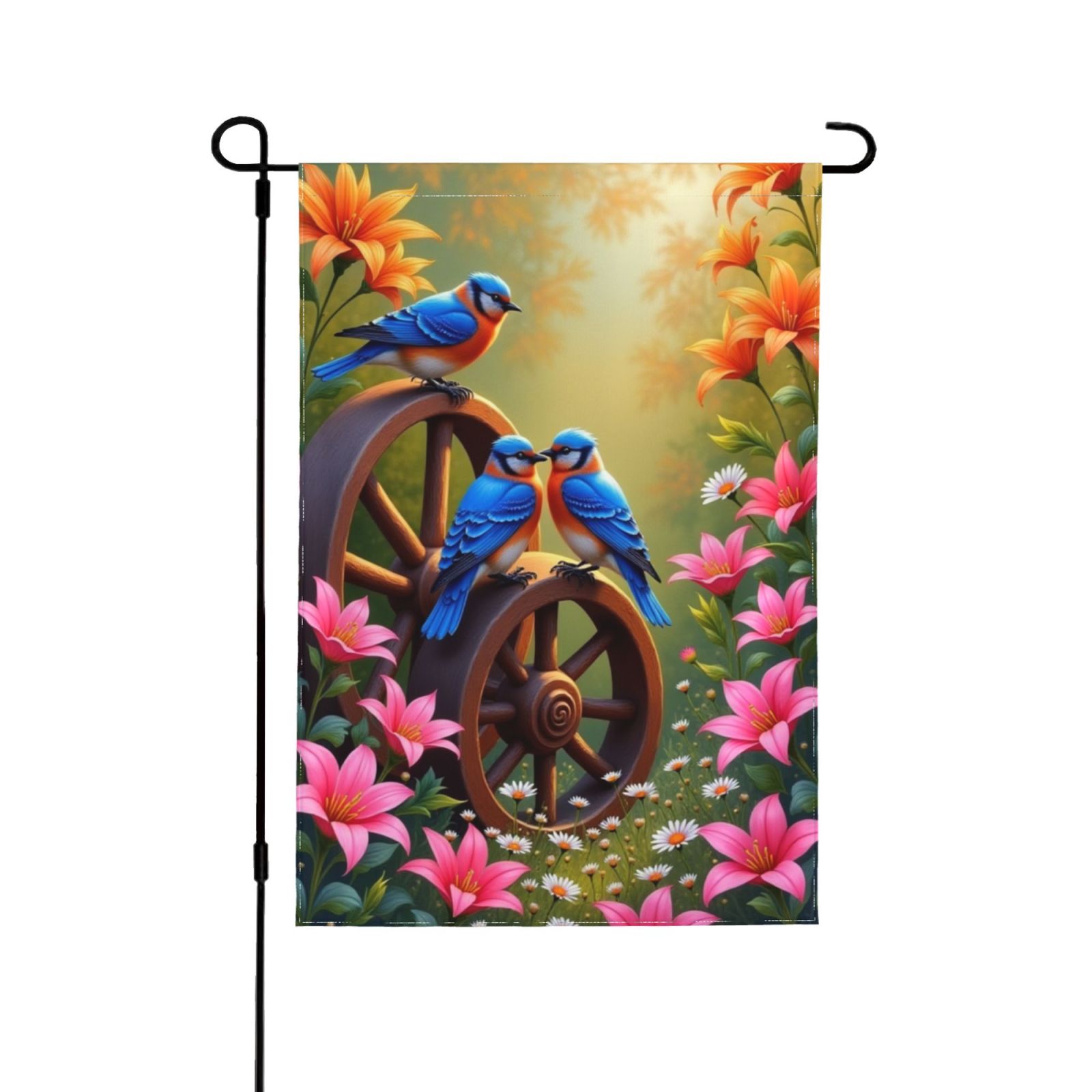 Spring Summer Bluebirds Garden Flag Double Sided 12x18 Inch Floral ...