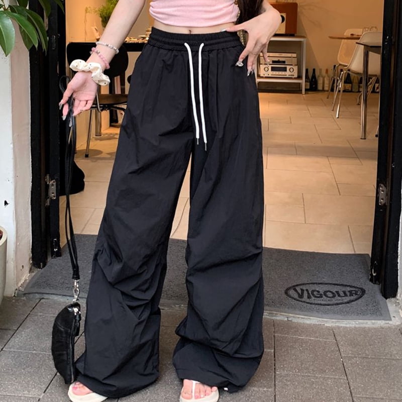 Spring Summer Candy Color Cargo Pants Women Streetwear Hip Hop Wide Leg ...