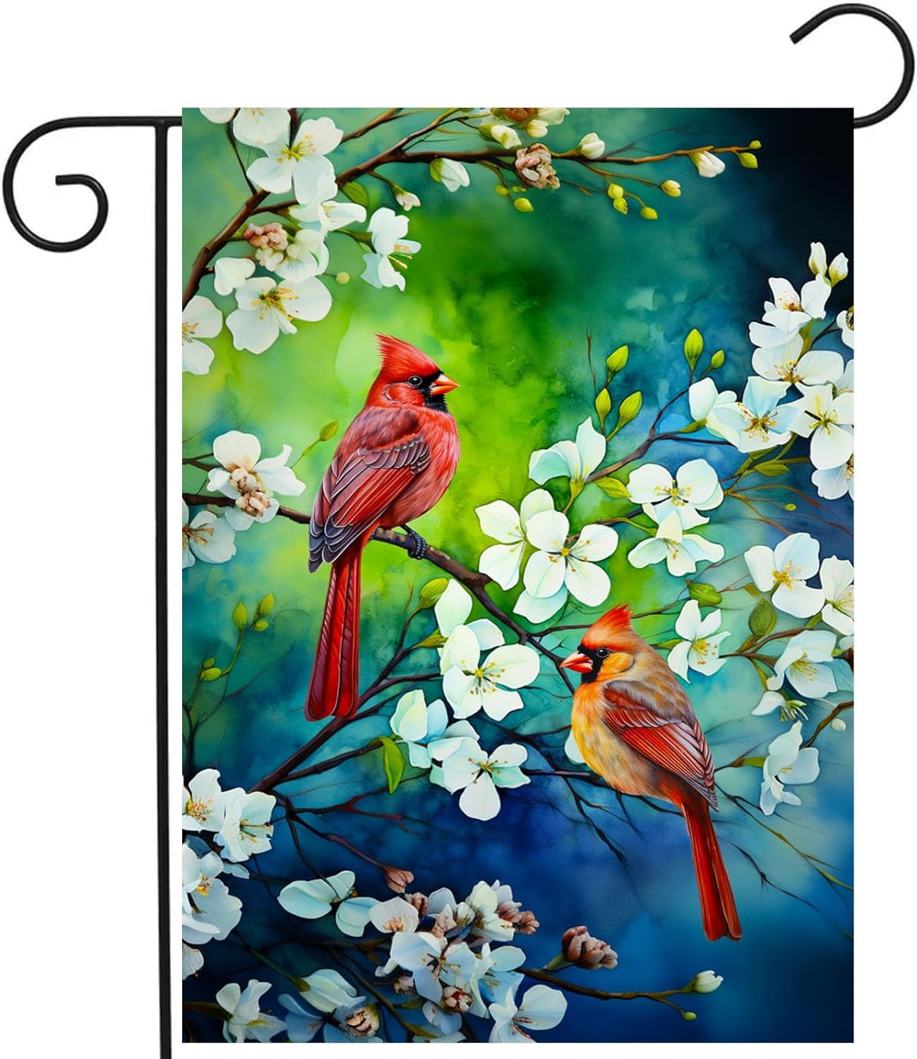 Spring Summer Cardinal Birds Garden Flags for Outside Birds Outdoor ...