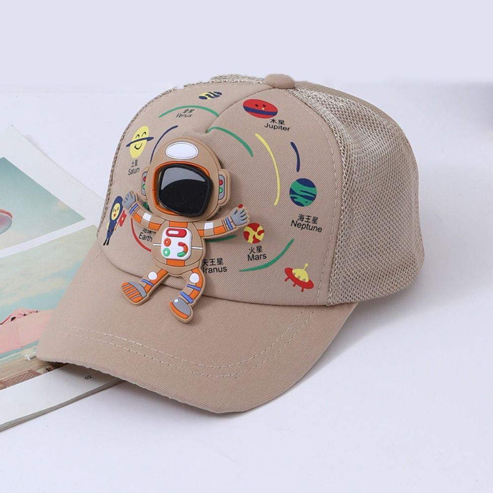 Spring Summer Cartoon Astronaut Planet Print Adjustable Children Peaked ...