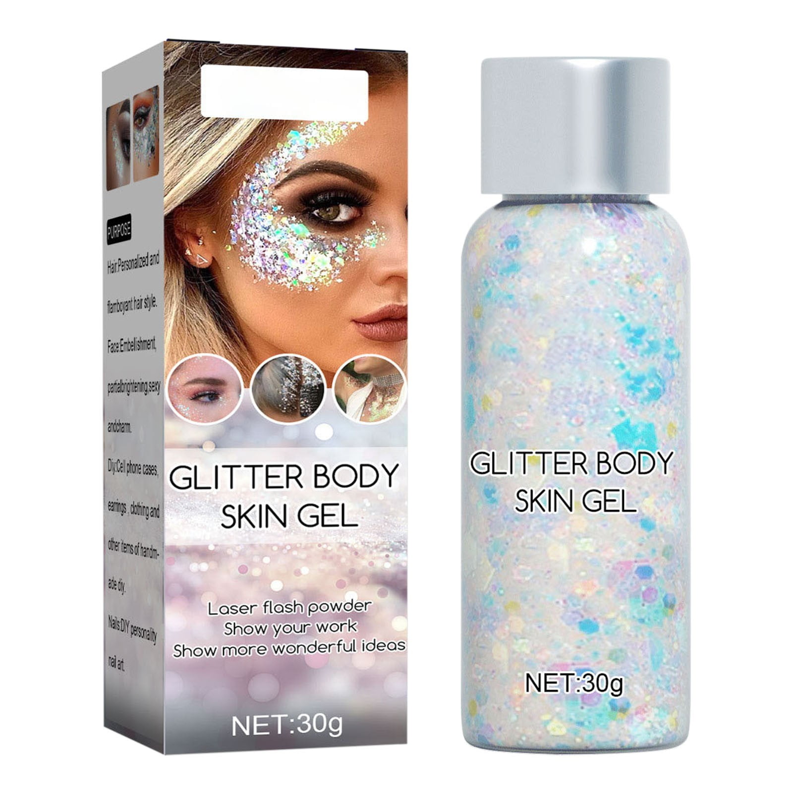 Spring & Summer Clearance Ckulufk Sequin Gel Set Makeup Fish Scale ...