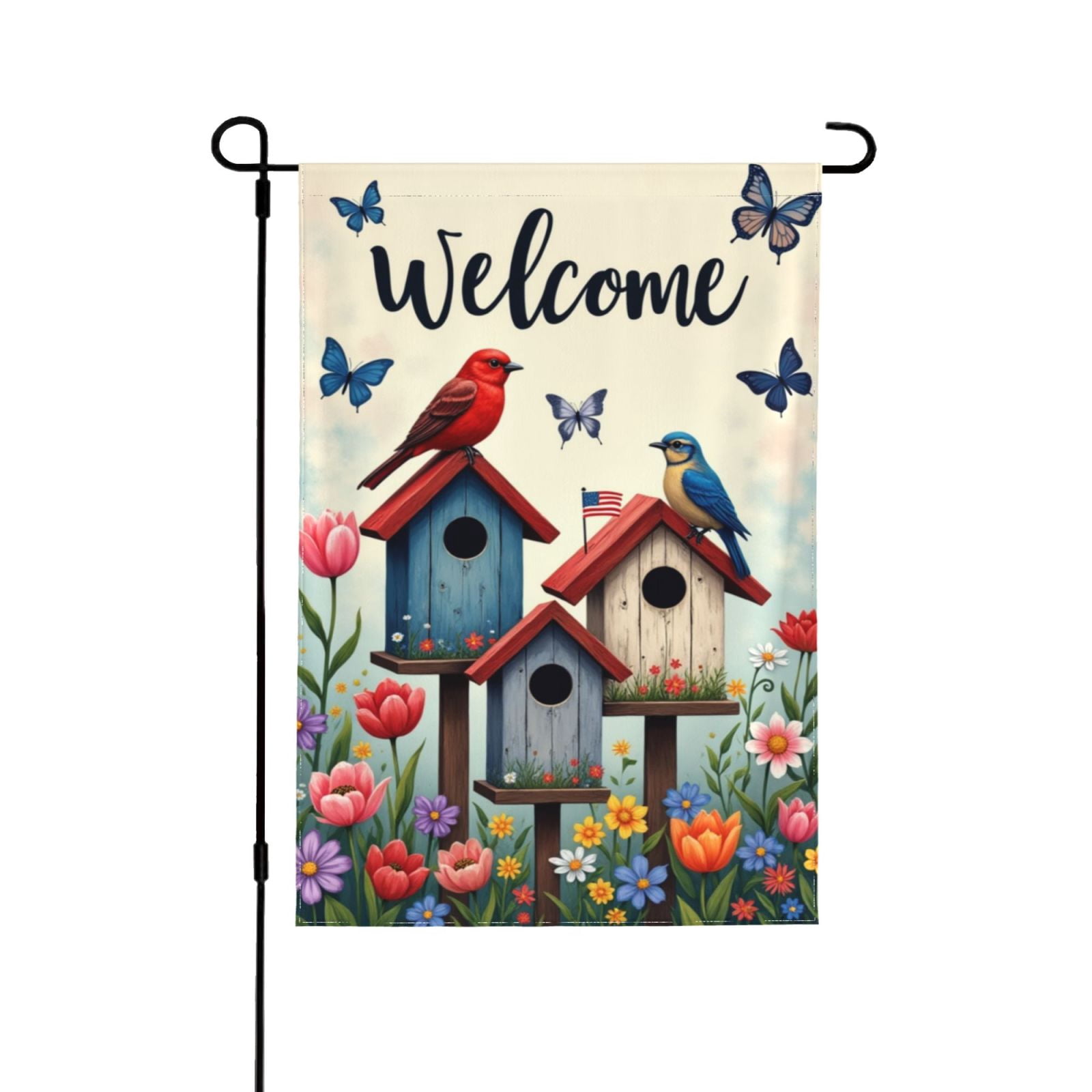 Spring Summer Colorful Patriotic Colorful Floral Birdhouses Spring ...