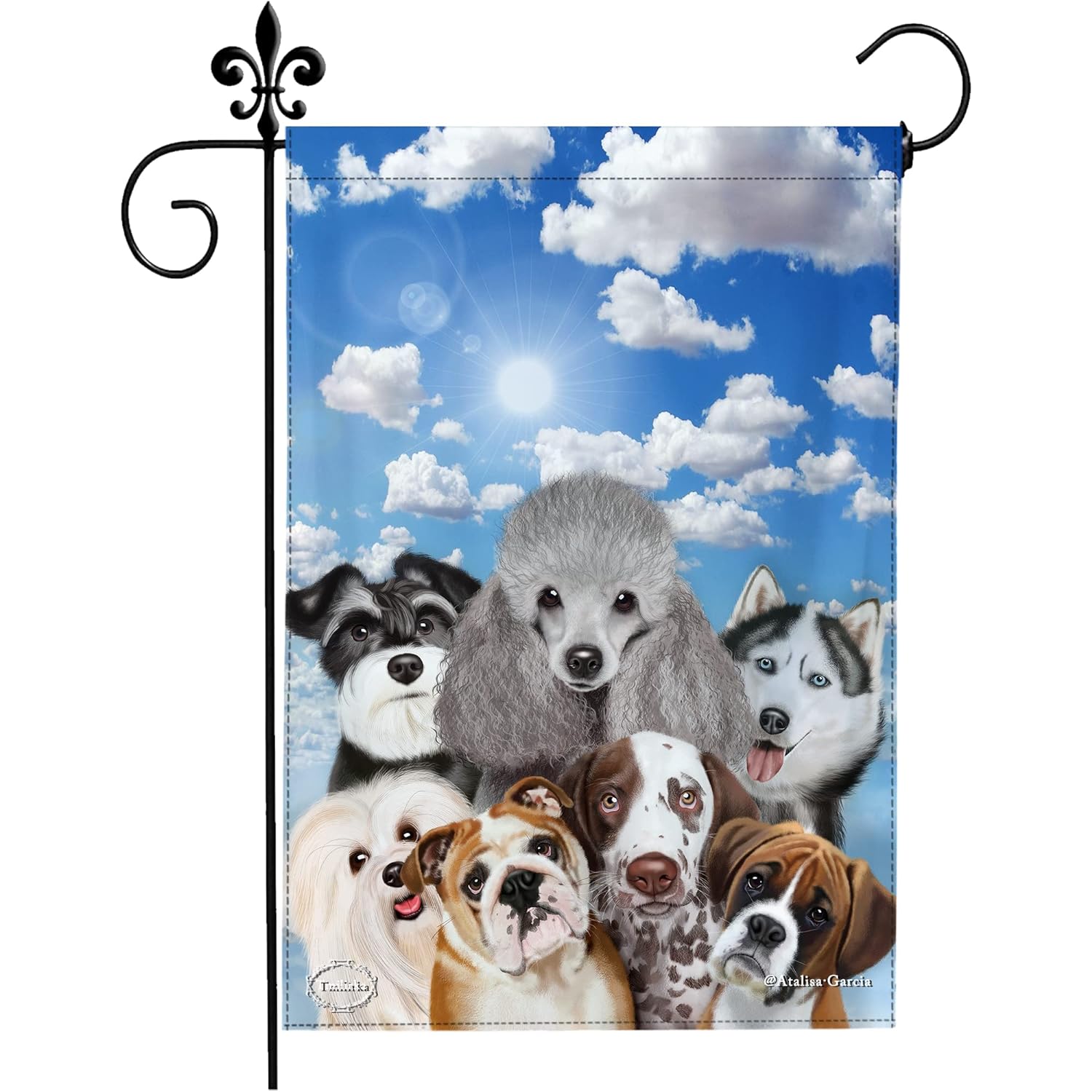 Spring Summer Cute English Bulldog Husky Schnauzer Shih Tzu Poodles Boxer Dog Paw Puppy Sunny ...