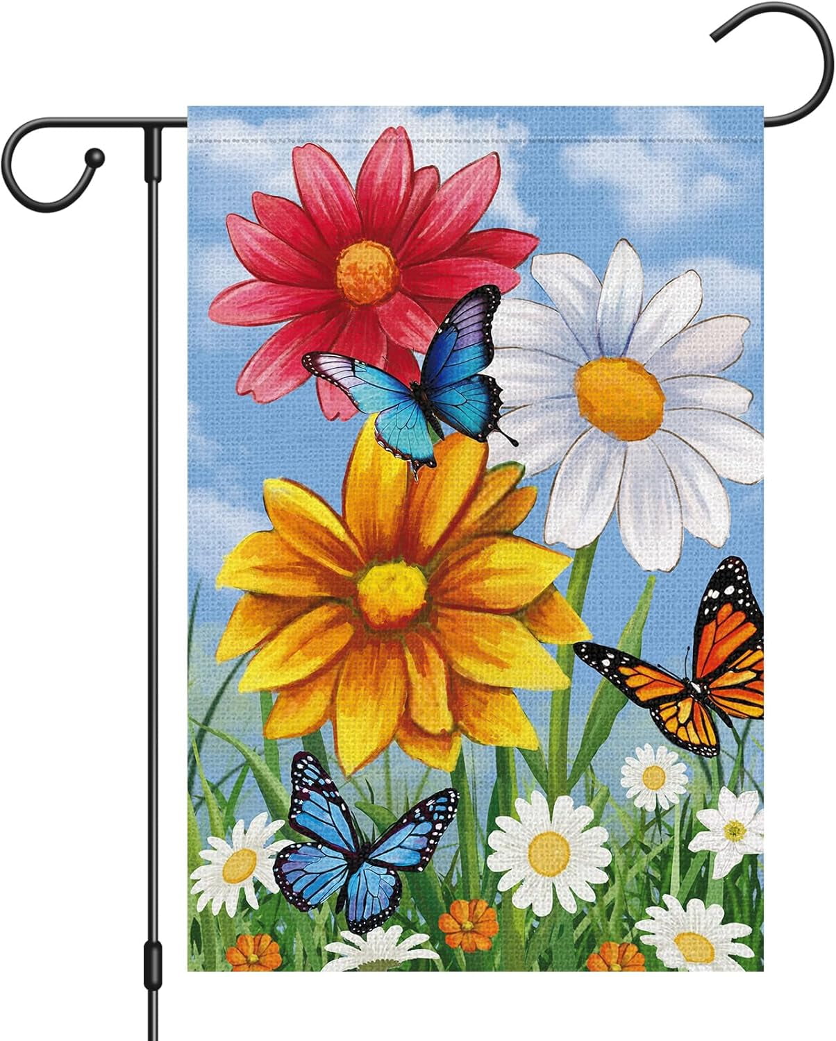 Spring Summer Daisy Garden Flag 12.5x18 Double Sided Burlap, Spring ...