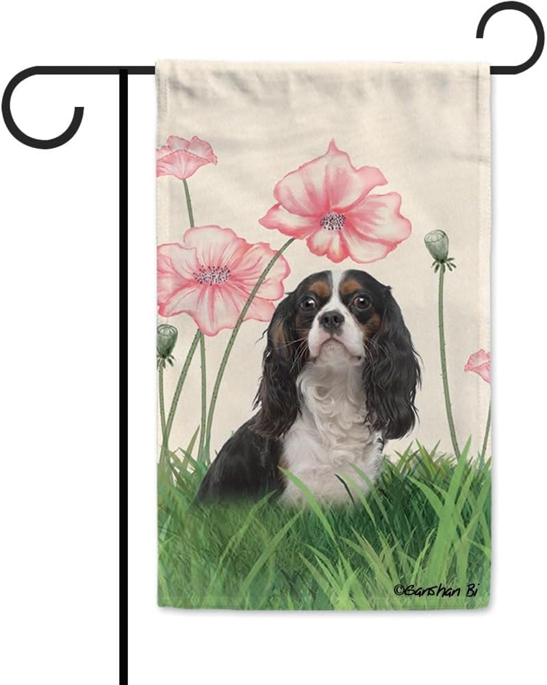 Spring Summer Dog Decorative Garden Flag Cavalier King Charles Spaniel ...