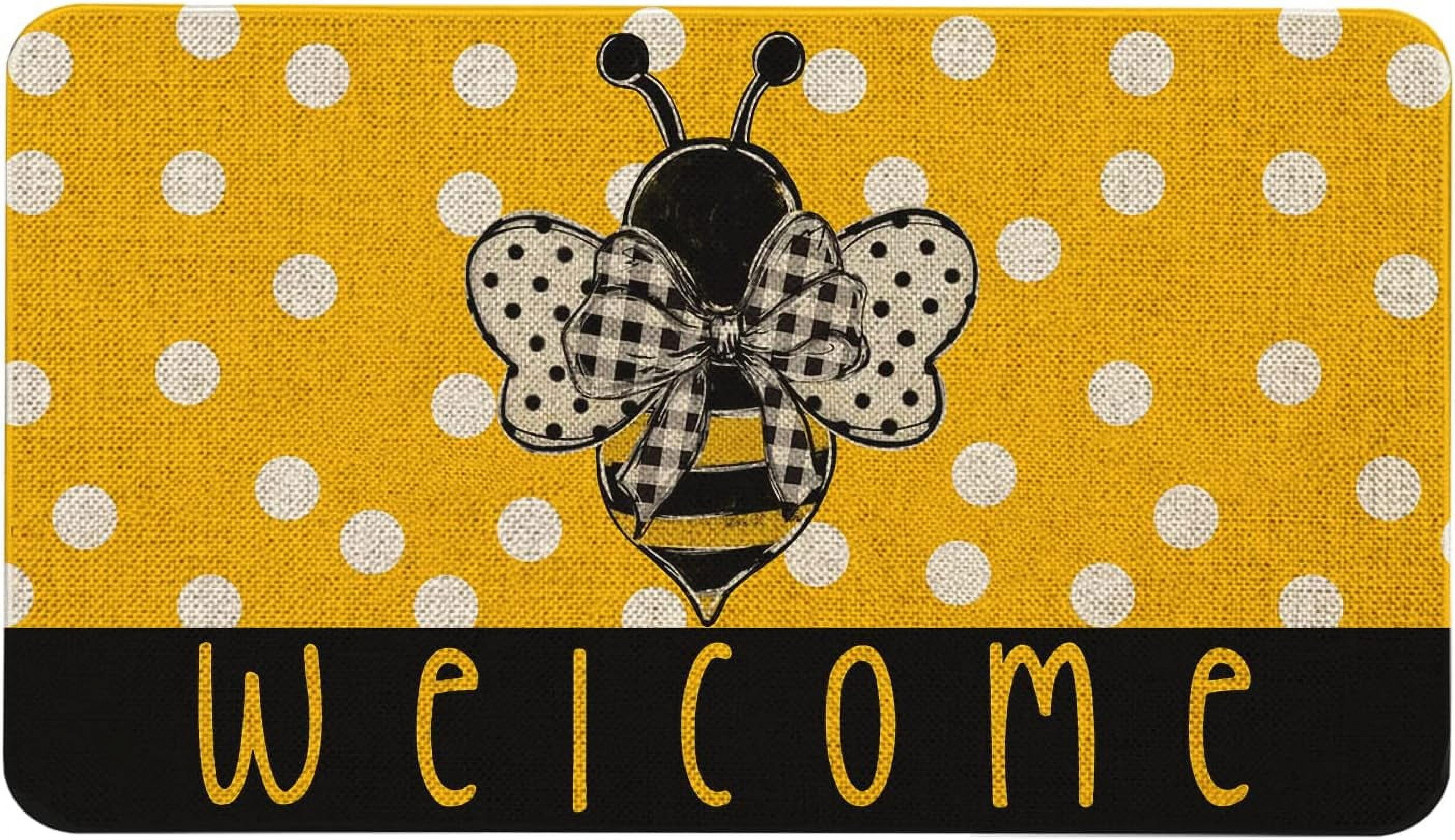 Spring Summer Door Mat 18x30 Inch Bee Welcome Doormat Indoor Outdoor ...