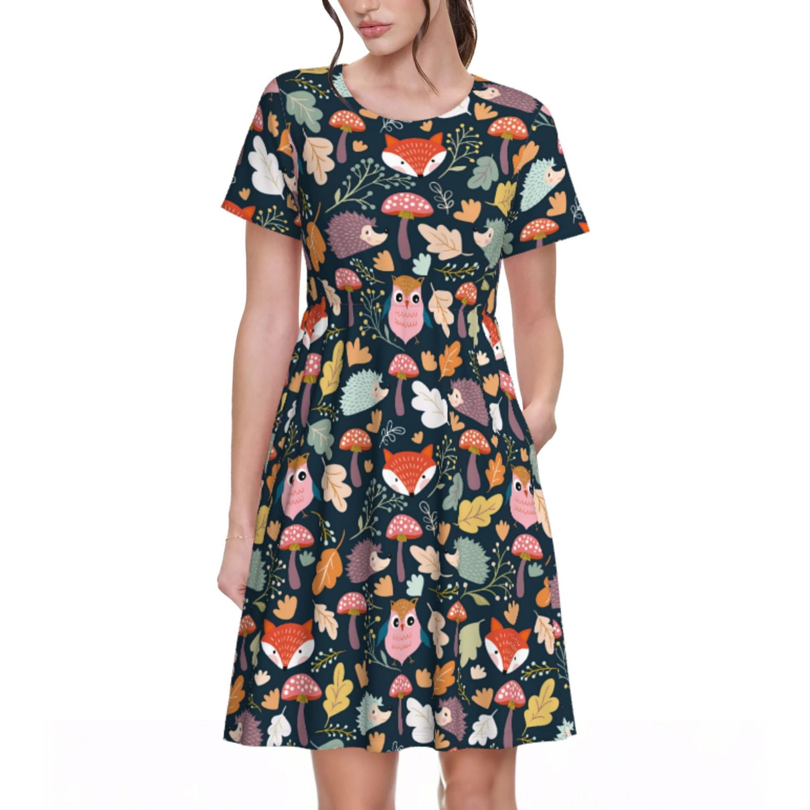 Spring Summer Dresses for Women 2025 - Autumn Fox Owl Beach Vacation ...