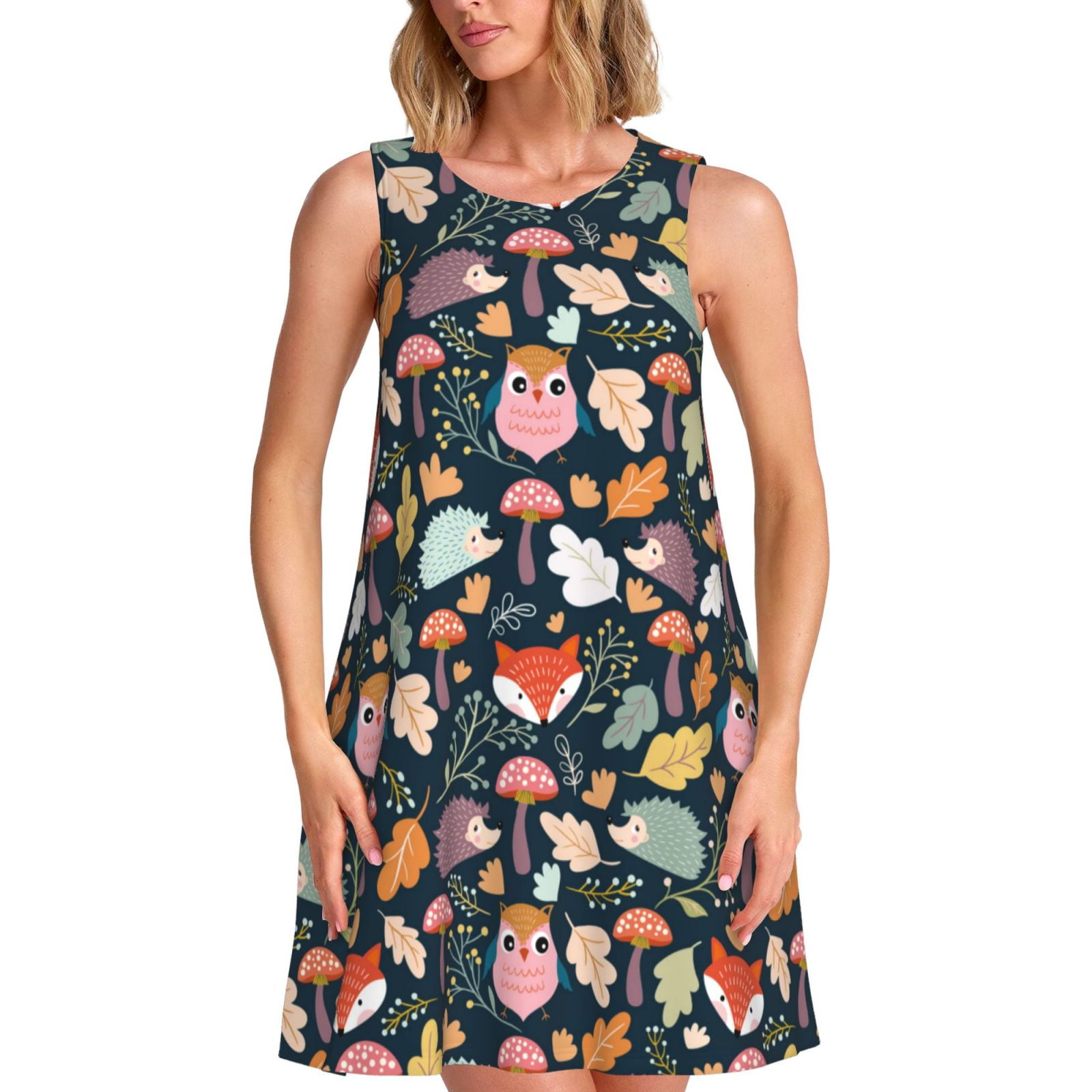 Spring Summer Dresses for Women 2025 - Autumn Fox Owl Beach Vacation ...
