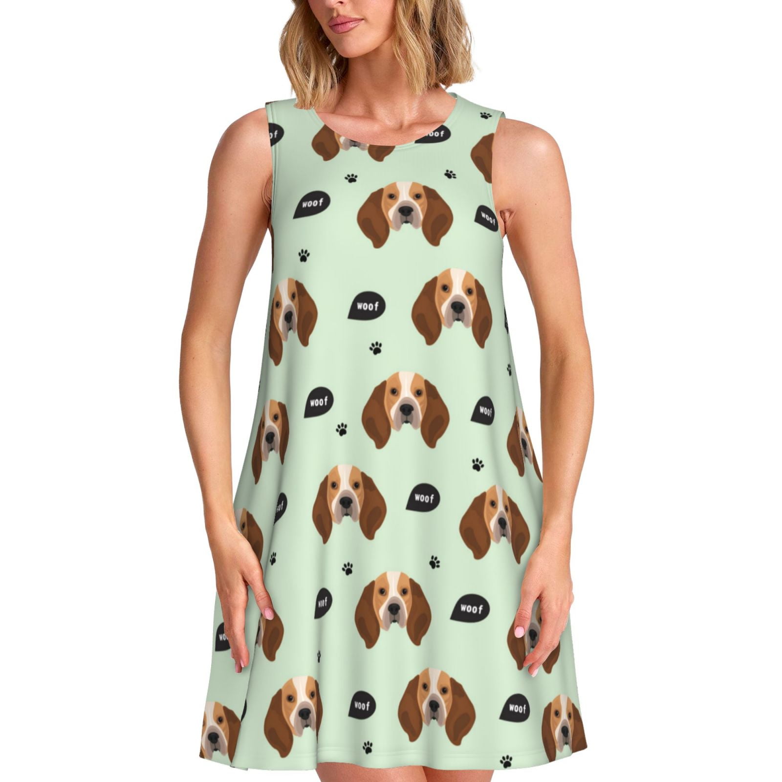 Spring Summer Dresses for Women 2025 - Beagle Dog Woof Beach Vacation ...