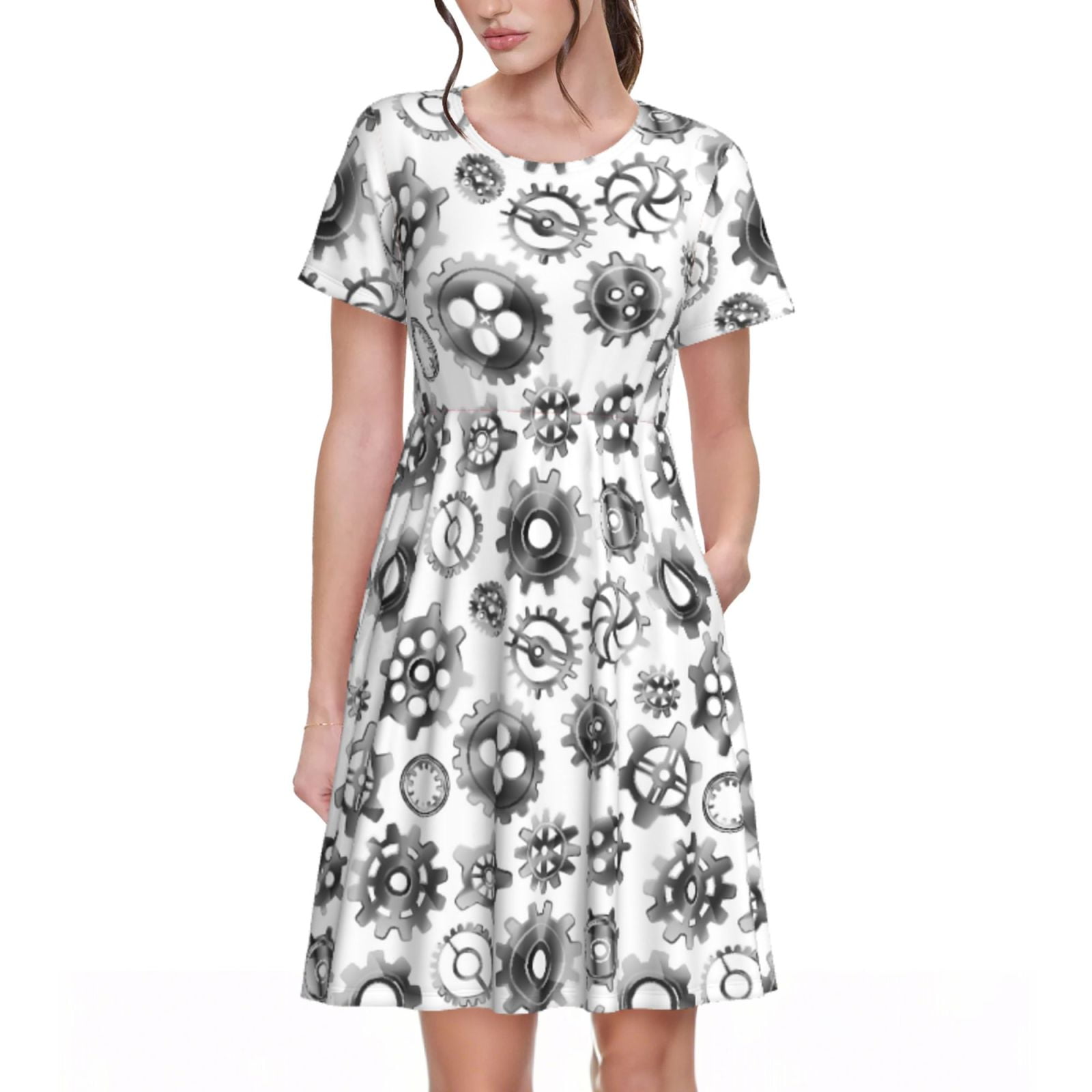 Spring Summer Dresses for Women 2025 - Bike Gear Pattern Sparkling ...