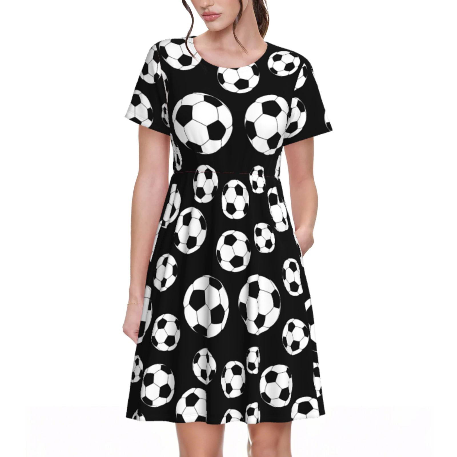 Spring Summer Dresses for Women 2025 - Black White Soccer Football ...