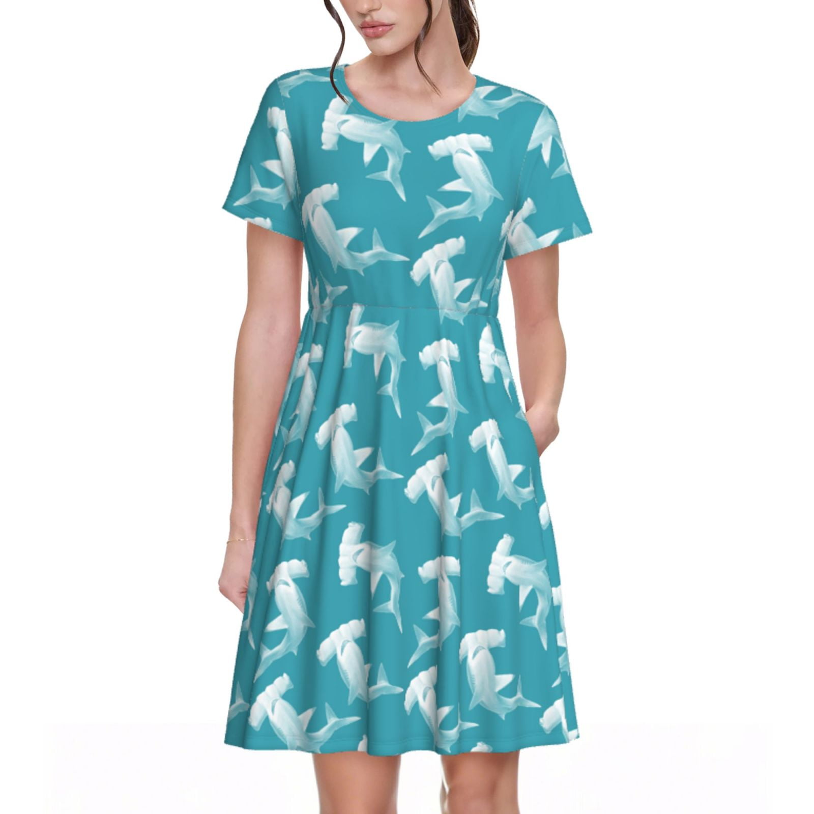 Spring Summer Dresses for Women 2025 - Blue Hammerhead Shark Wedding ...