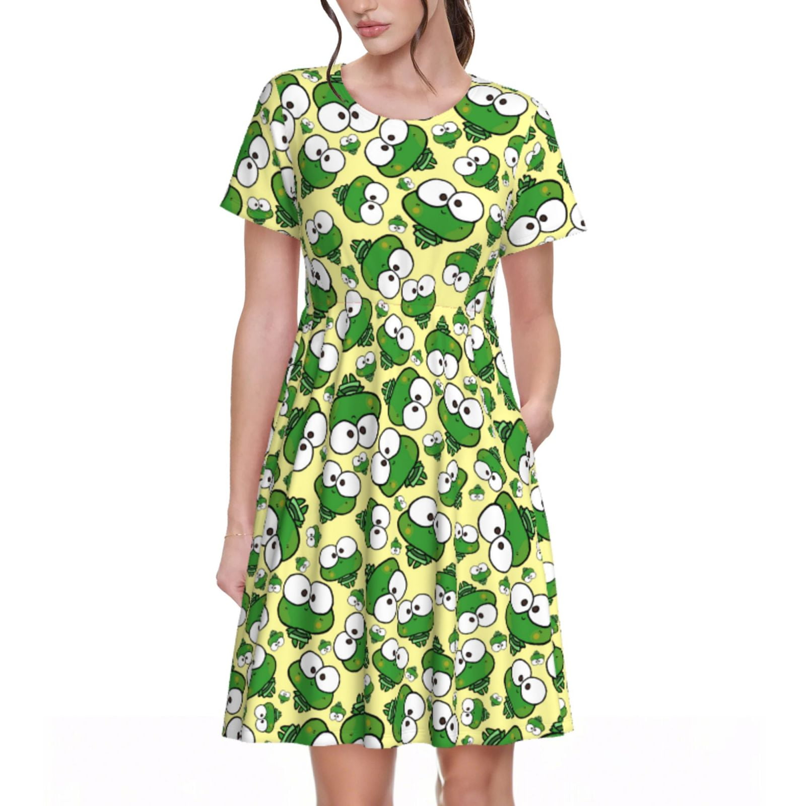 Spring Summer Dresses for Women 2025 - Cartoon Frogs Beach Vacation ...