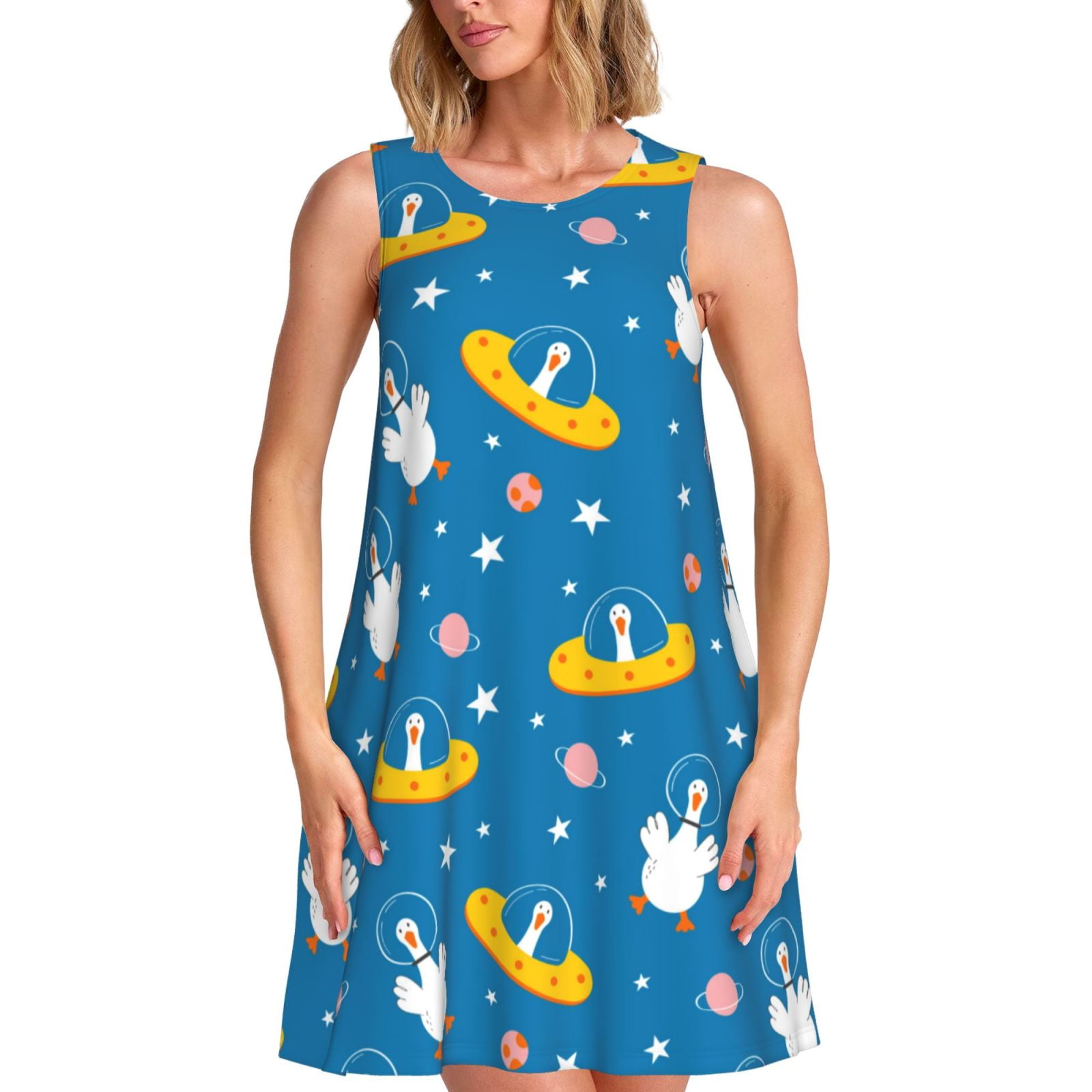 Spring Summer Dresses for Women 2025 - Cartoon Goose(1) Beach Vacation ...