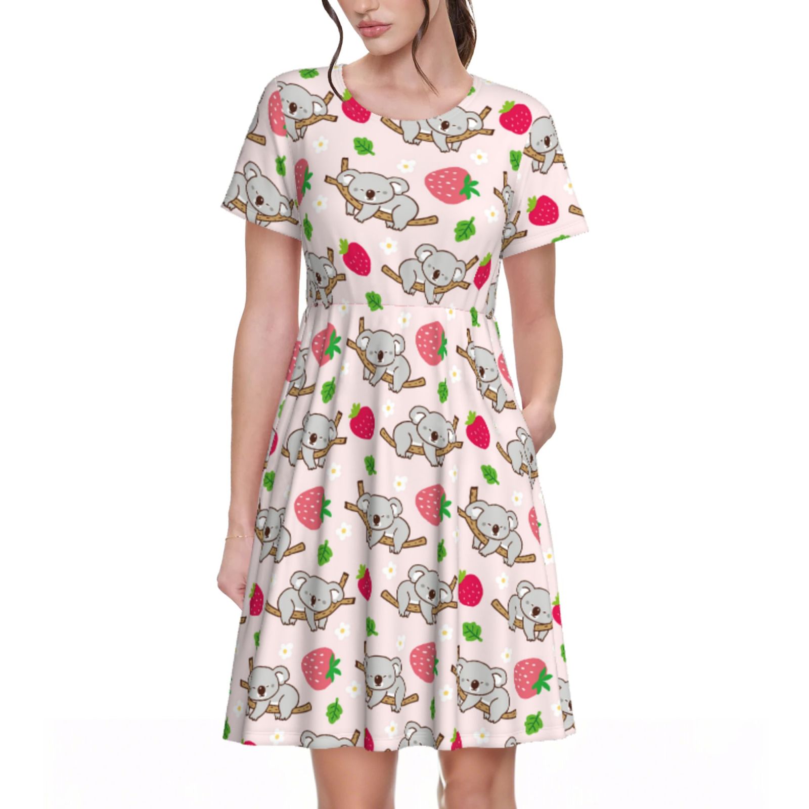 Spring Summer Dresses for Women 2025 - Cartoon Koala Bear Beach ...