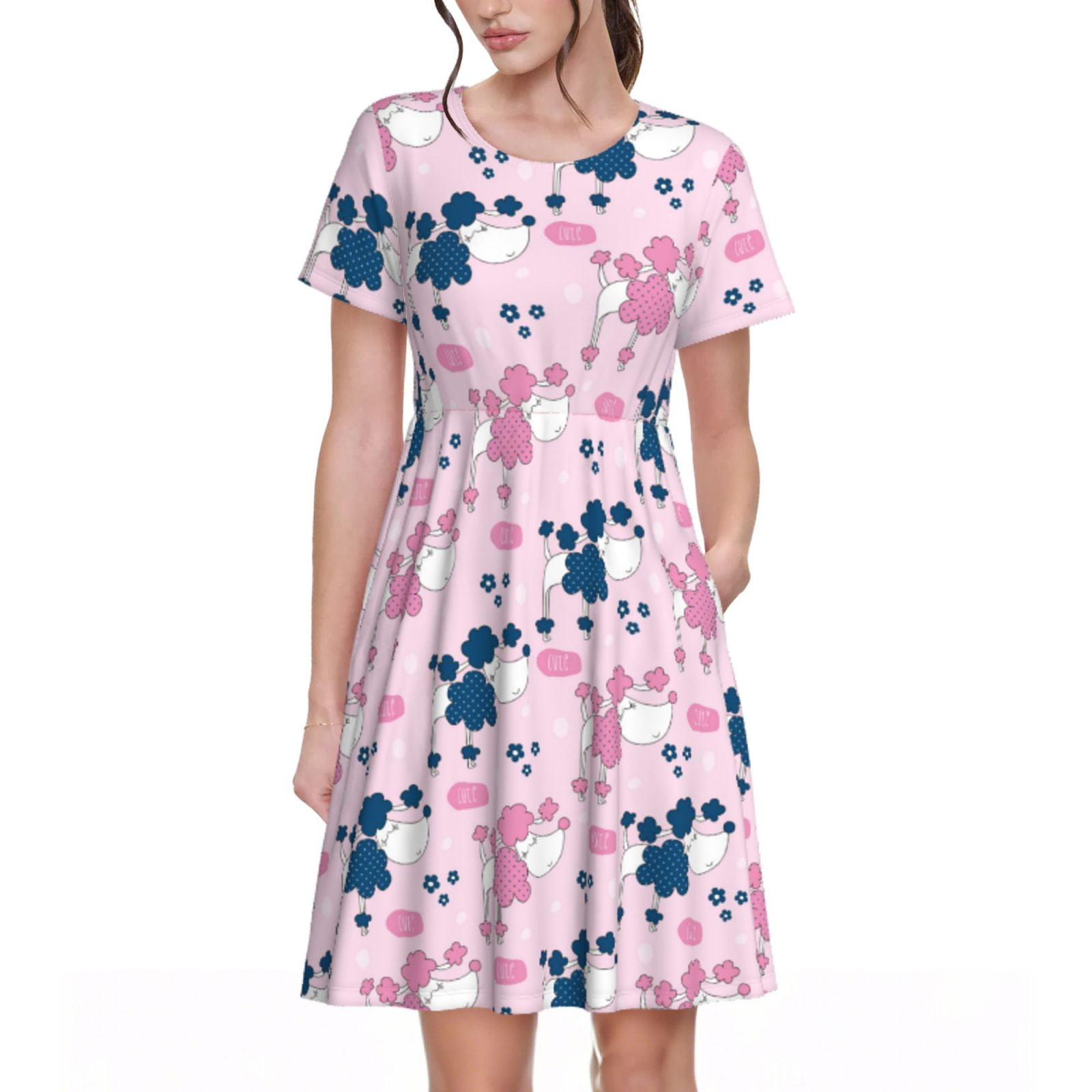 Spring Summer Dresses for Women 2025 - Cartoon Poodle Dog Wedding Guest ...