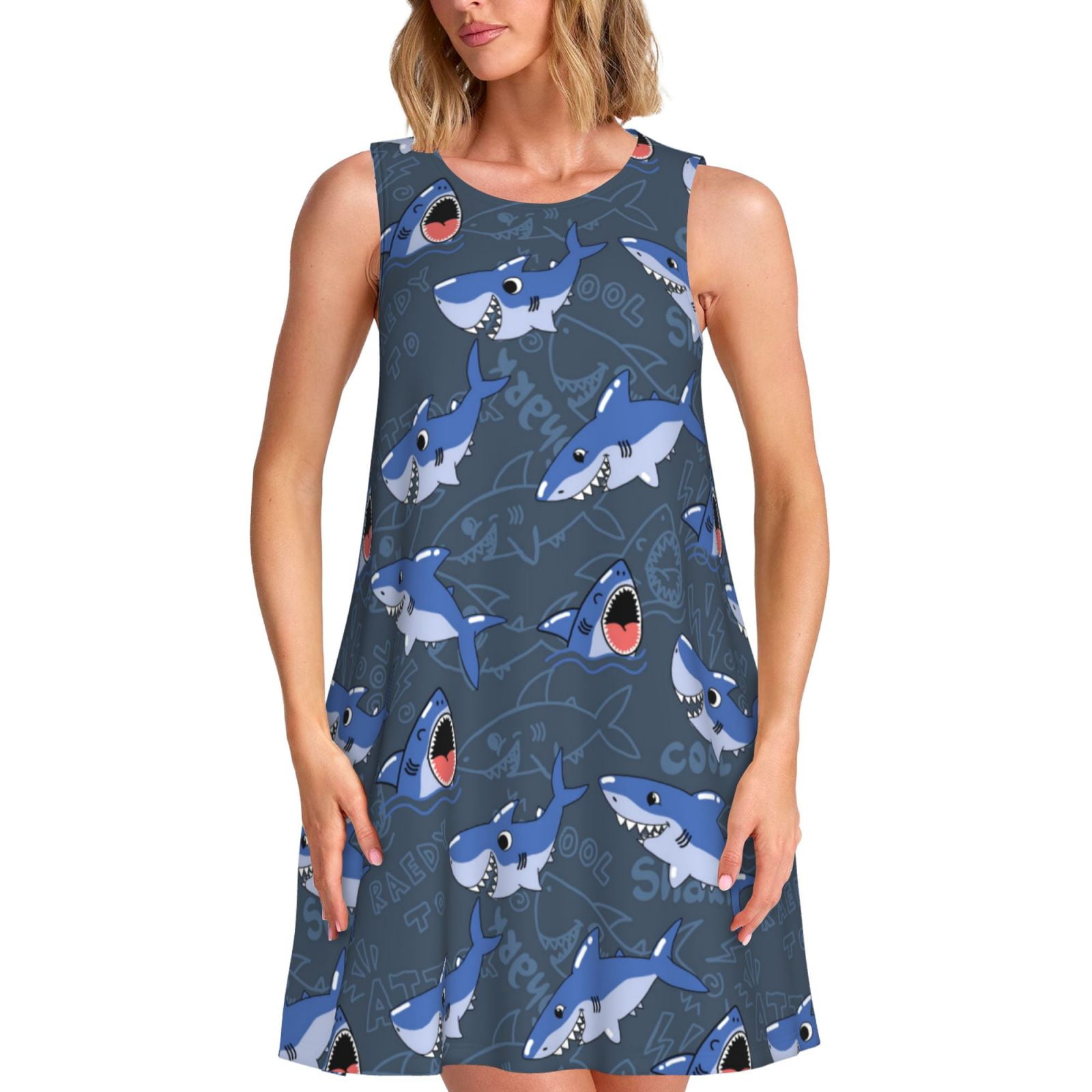 Spring Summer Dresses for Women 2025 - Cartoon Shark(1) Swimsuit ...