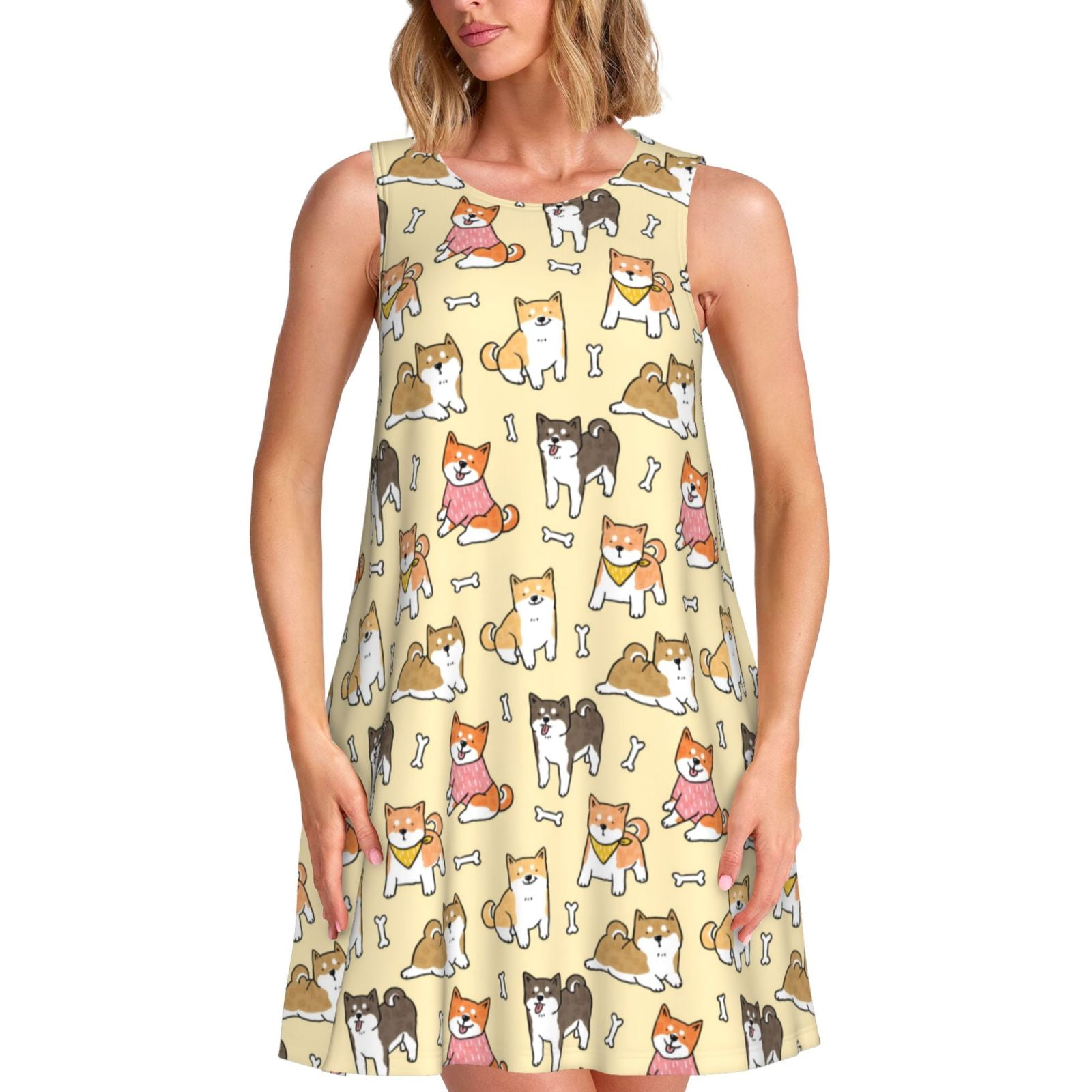 Spring Summer Dresses for Women 2025 - Cartoon Shiba Inu Dog Swimsuit ...