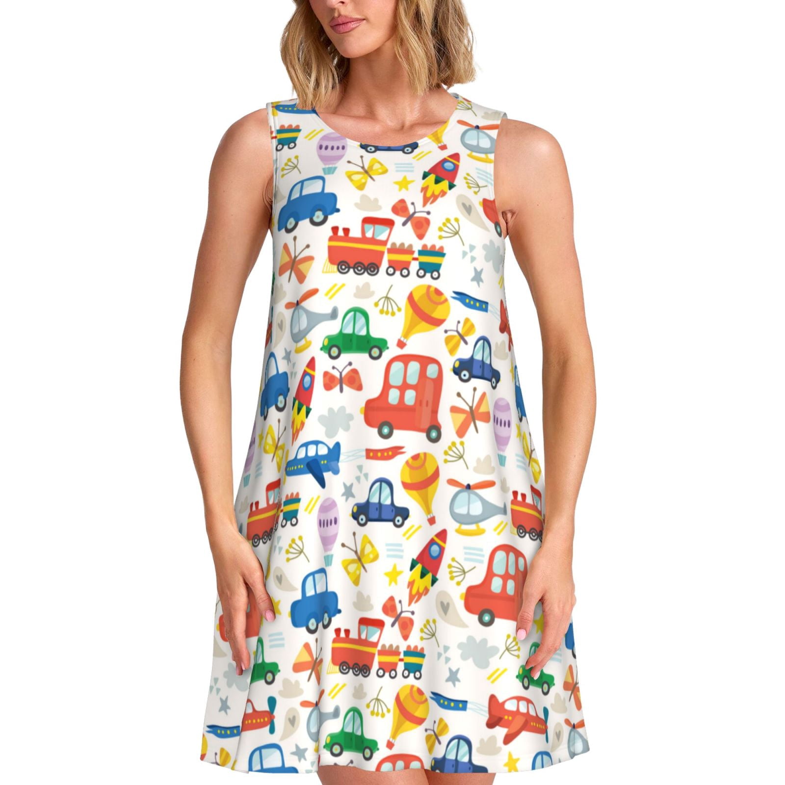 Spring Summer Dresses for Women 2025 - Cartoon Transportation Beach ...