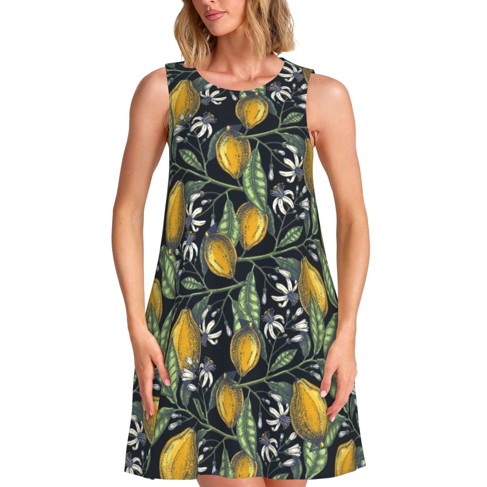 Spring Summer Dresses for Women 2025 - Citrus Fruits Elegant Lemons ...