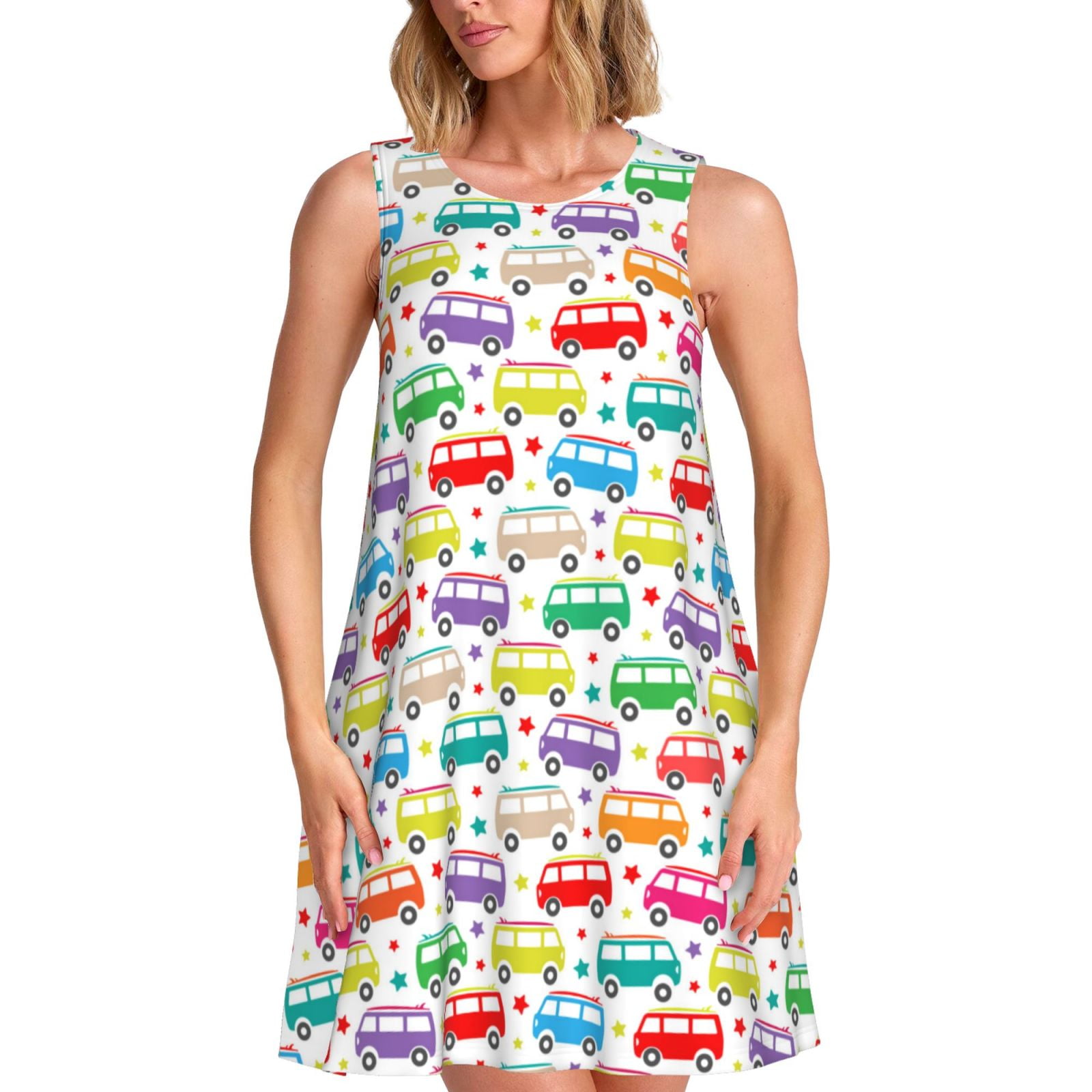 Spring Summer Dresses for Women 2025 - Colorful Bus Beach Vacation ...
