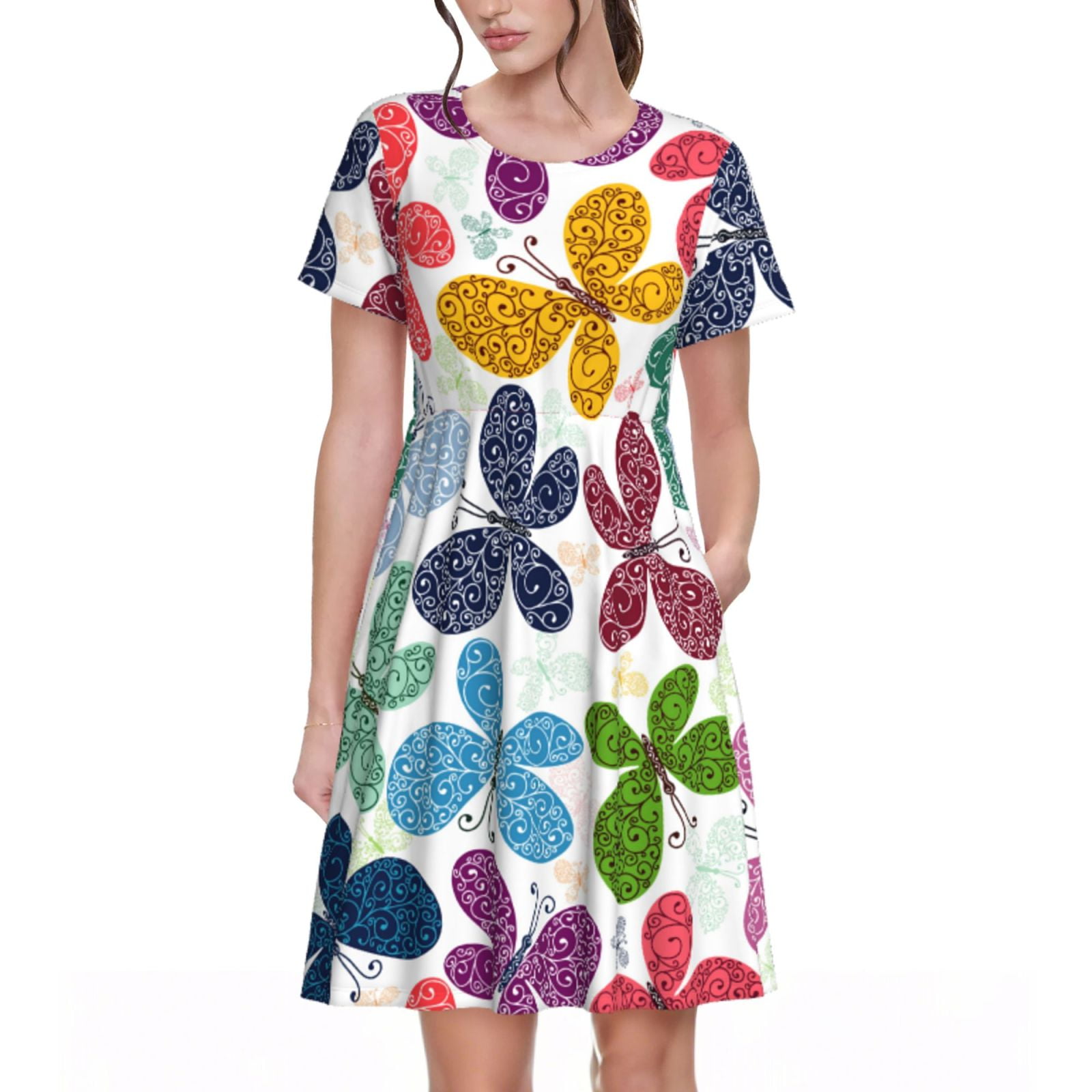 Spring Summer Dresses for Women 2025 - Colorful Butterflies Beach ...