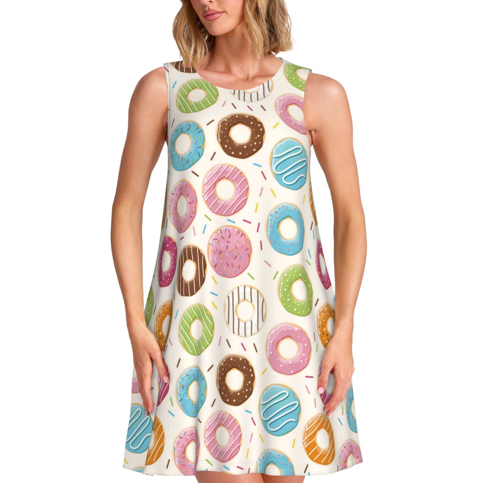 Spring Summer Dresses for Women 2025 - Colorful Donuts(1) Beach ...