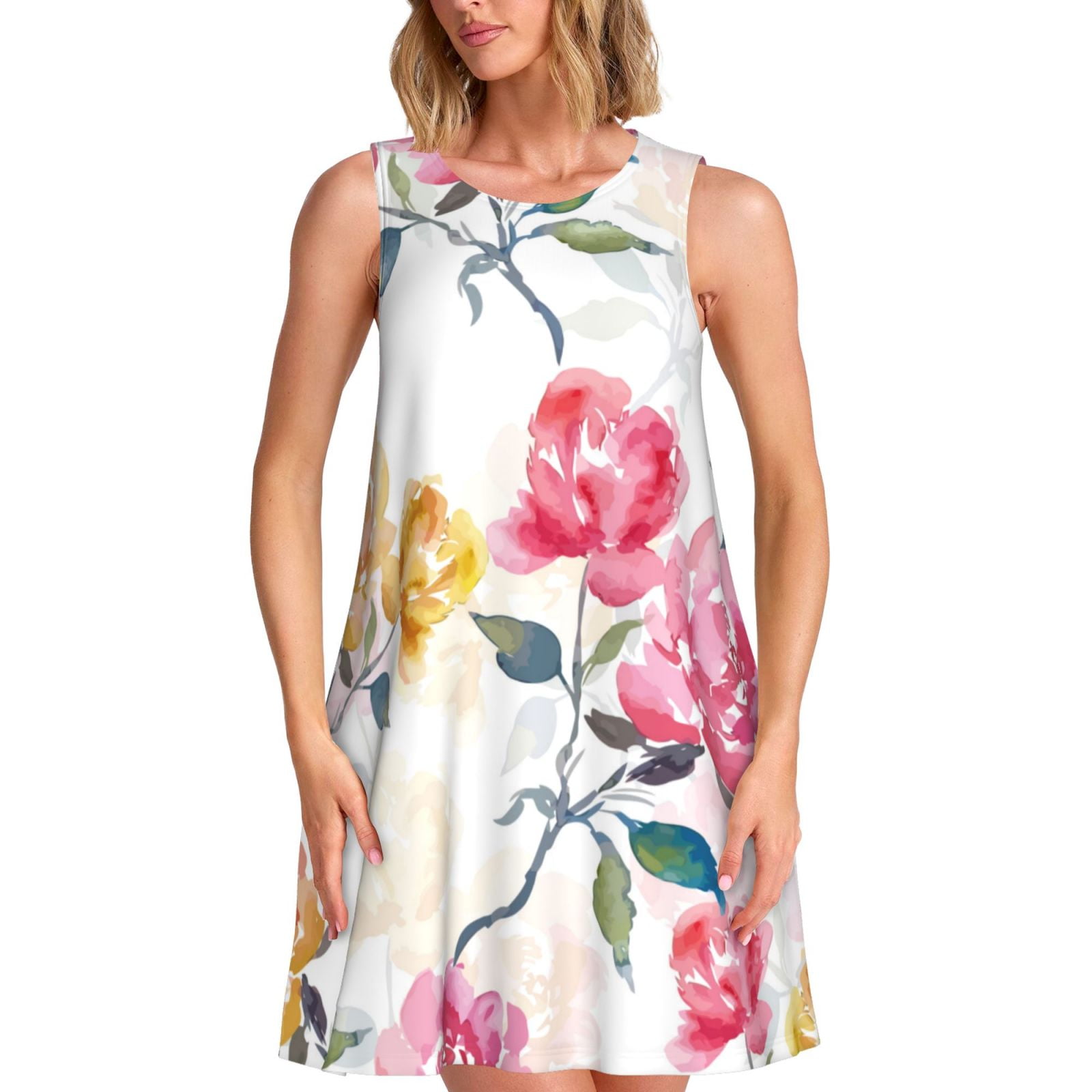 Spring Summer Dresses for Women 2025 - Colorful Flowers Beach Vacation ...