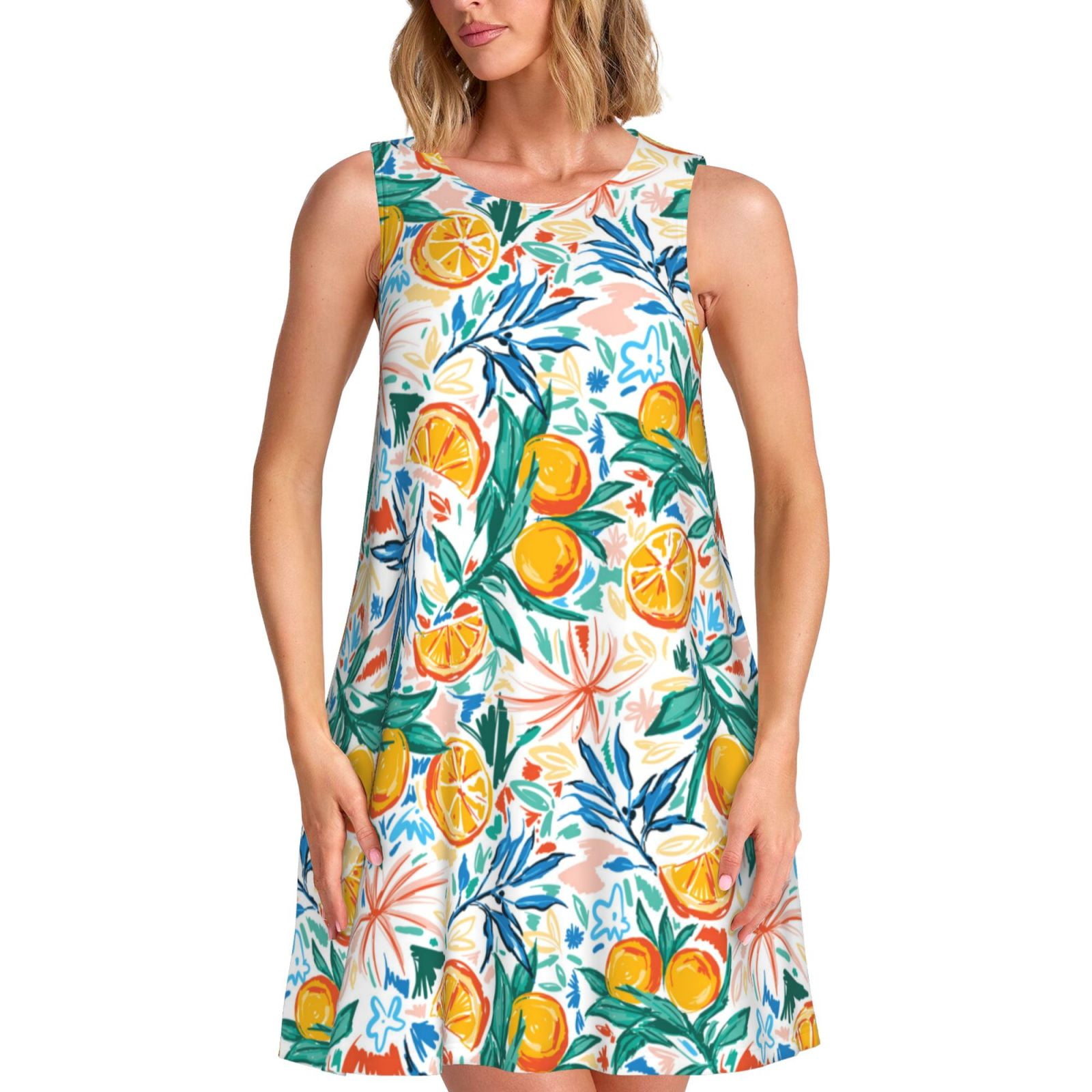 Spring Summer Dresses for Women 2025 - Colorful Fruits Swimsuit Coverup ...