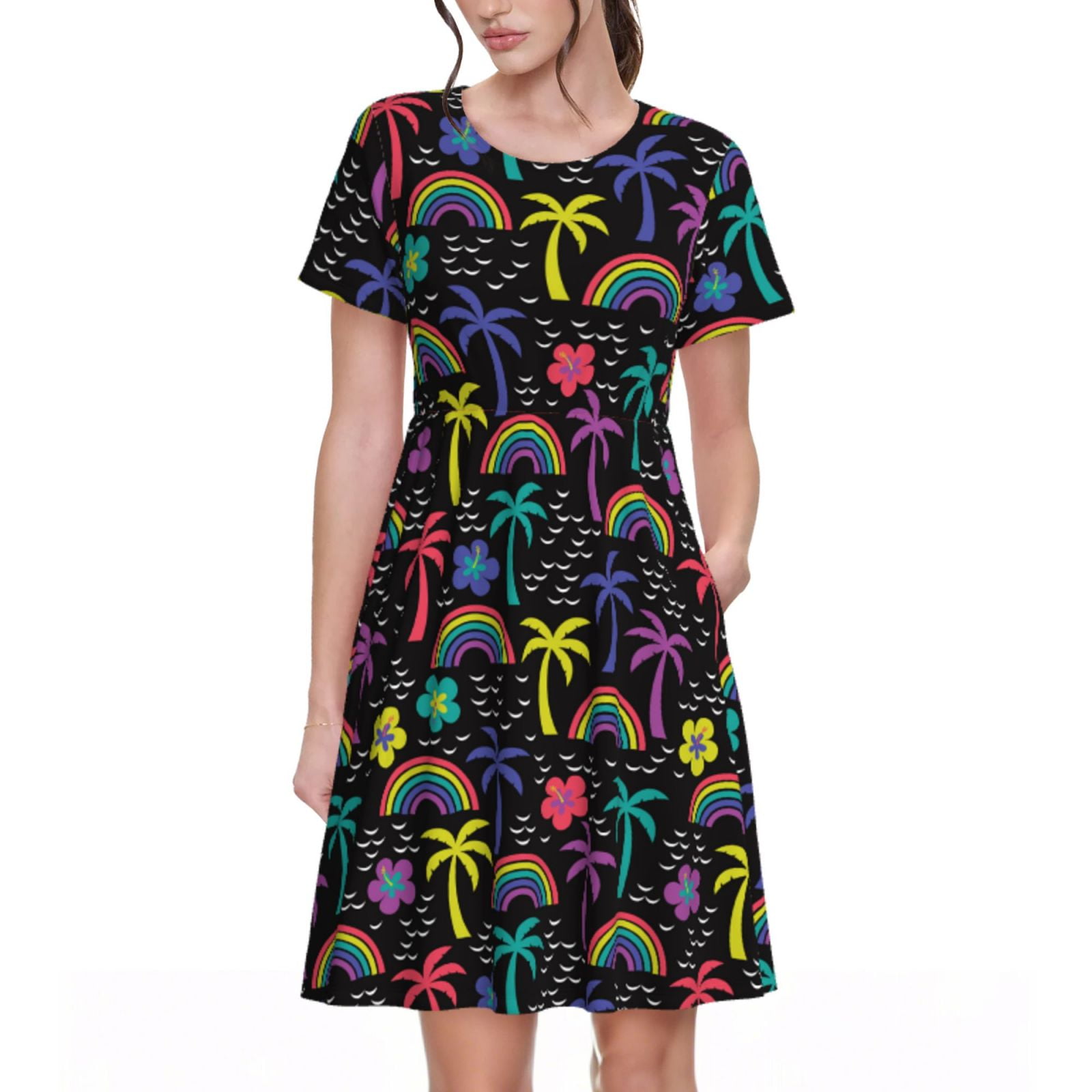Spring Summer Dresses for Women 2025 - Colorful Palms Wedding Guest ...