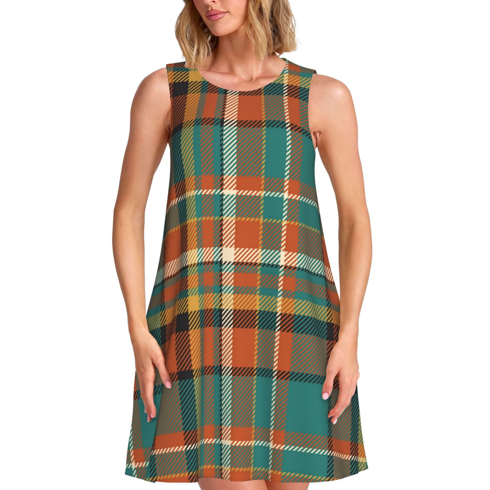 Spring Summer Dresses for Women 2025 - Colorful Plaid Beach Vacation ...