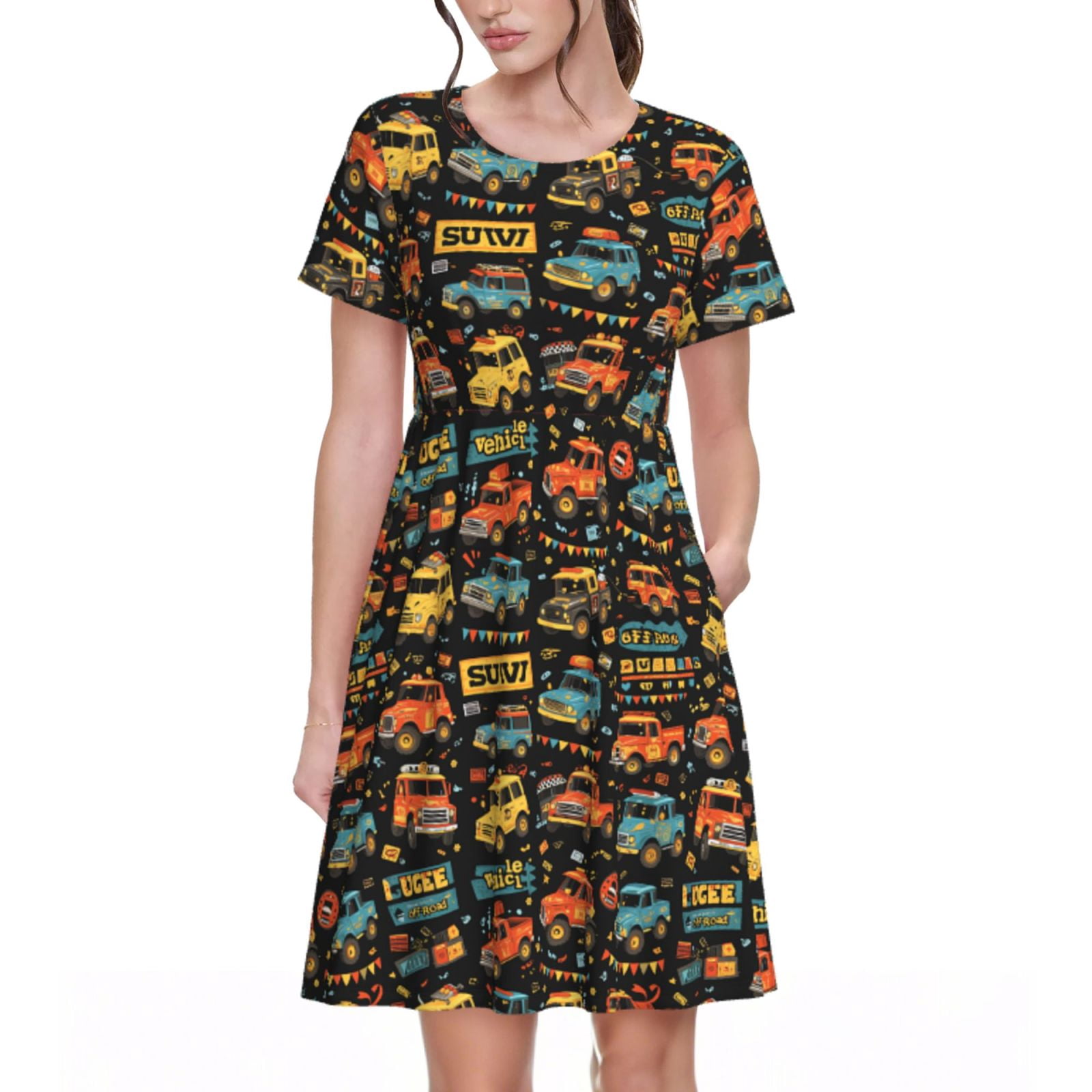 Spring Summer Dresses for Women 2025 - Colorful SUV Off Road Car Beach ...