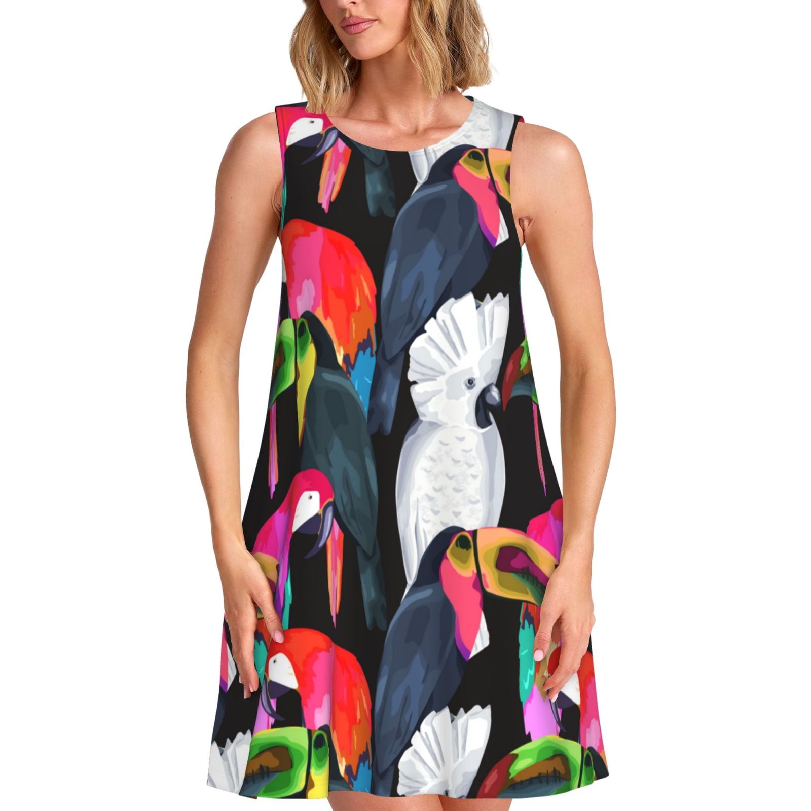 Spring Summer Dresses for Women 2025 - Colorful Toucan Cockatoo Parrot ...
