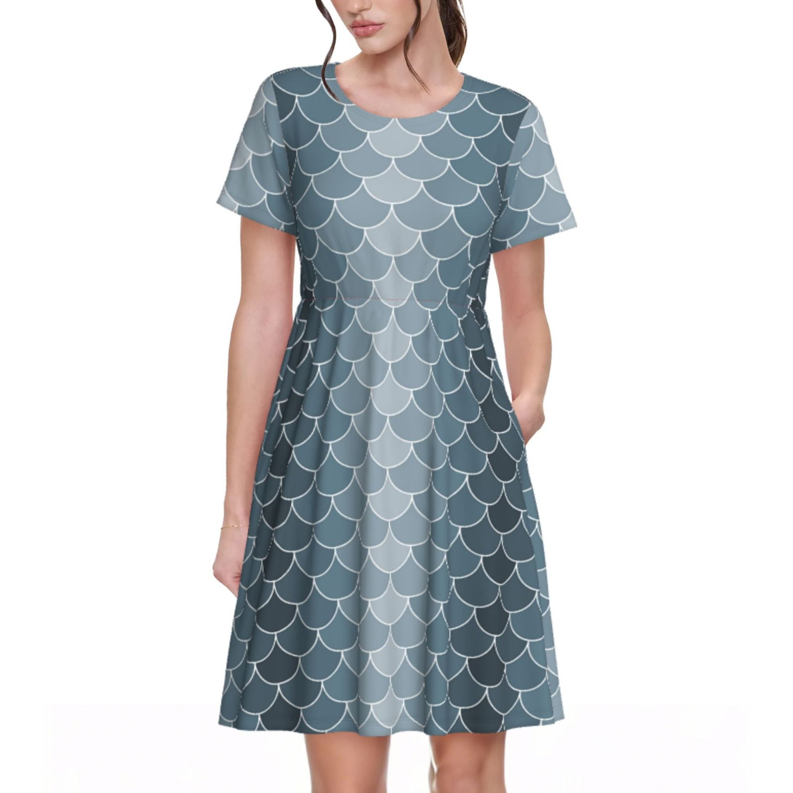 Spring Summer Dresses for Women 2025 - Cool Gray Scale Fish Scales ...