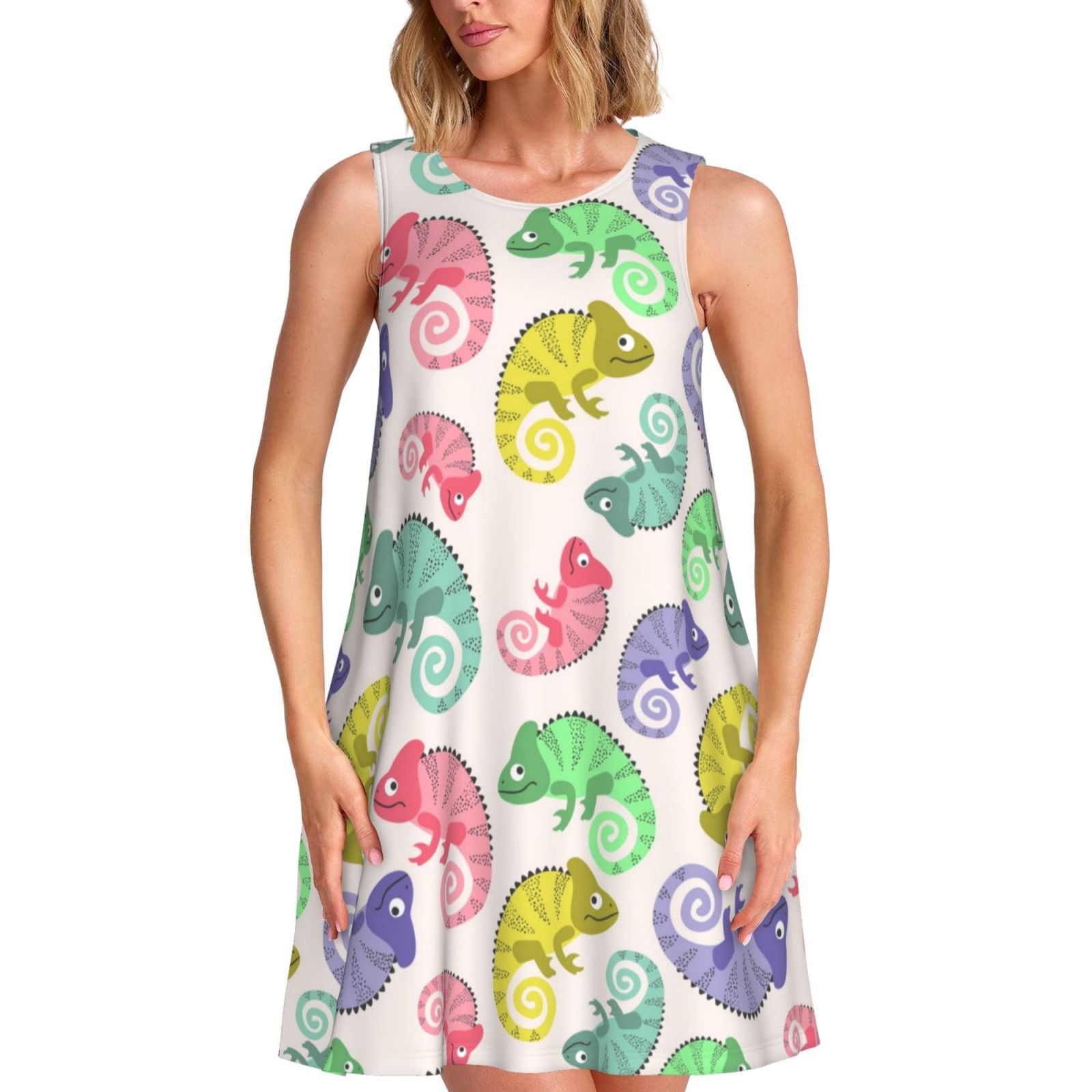 Spring Summer Dresses for Women 2025 - Cute Chameleons Swimsuit Coverup ...