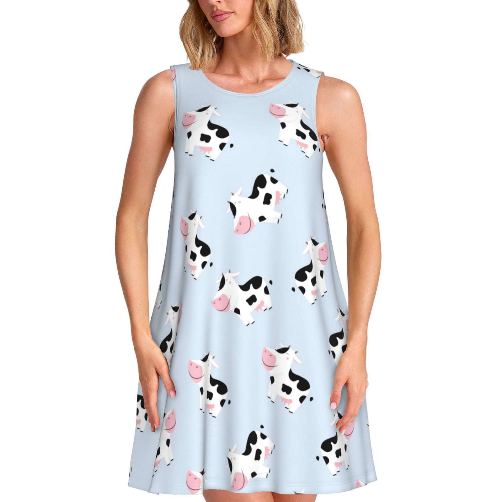 Spring Summer Dresses for Women 2025 - Cute Farm Cow Beach Vacation ...