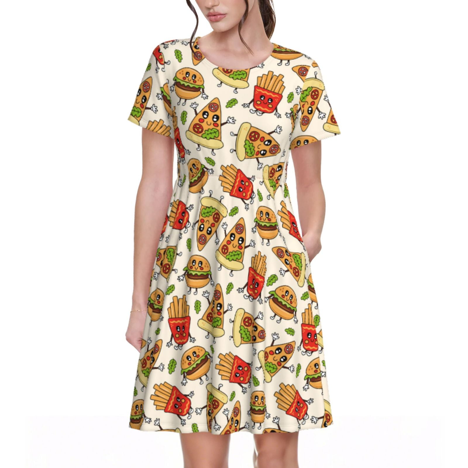 Spring Summer Dresses for Women 2025 - Cute French Fries Hamburger ...