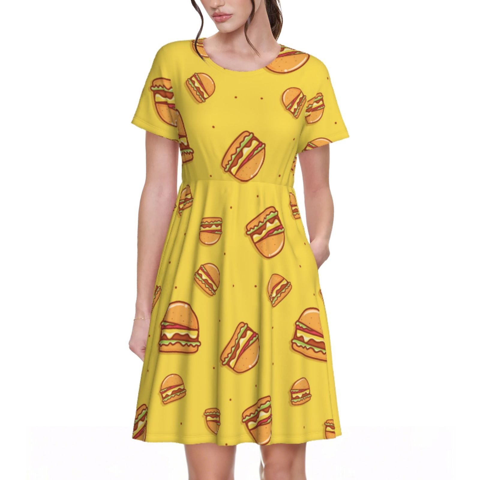Spring Summer Dresses for Women 2025 - Cute Hamburger Yellow Wedding ...