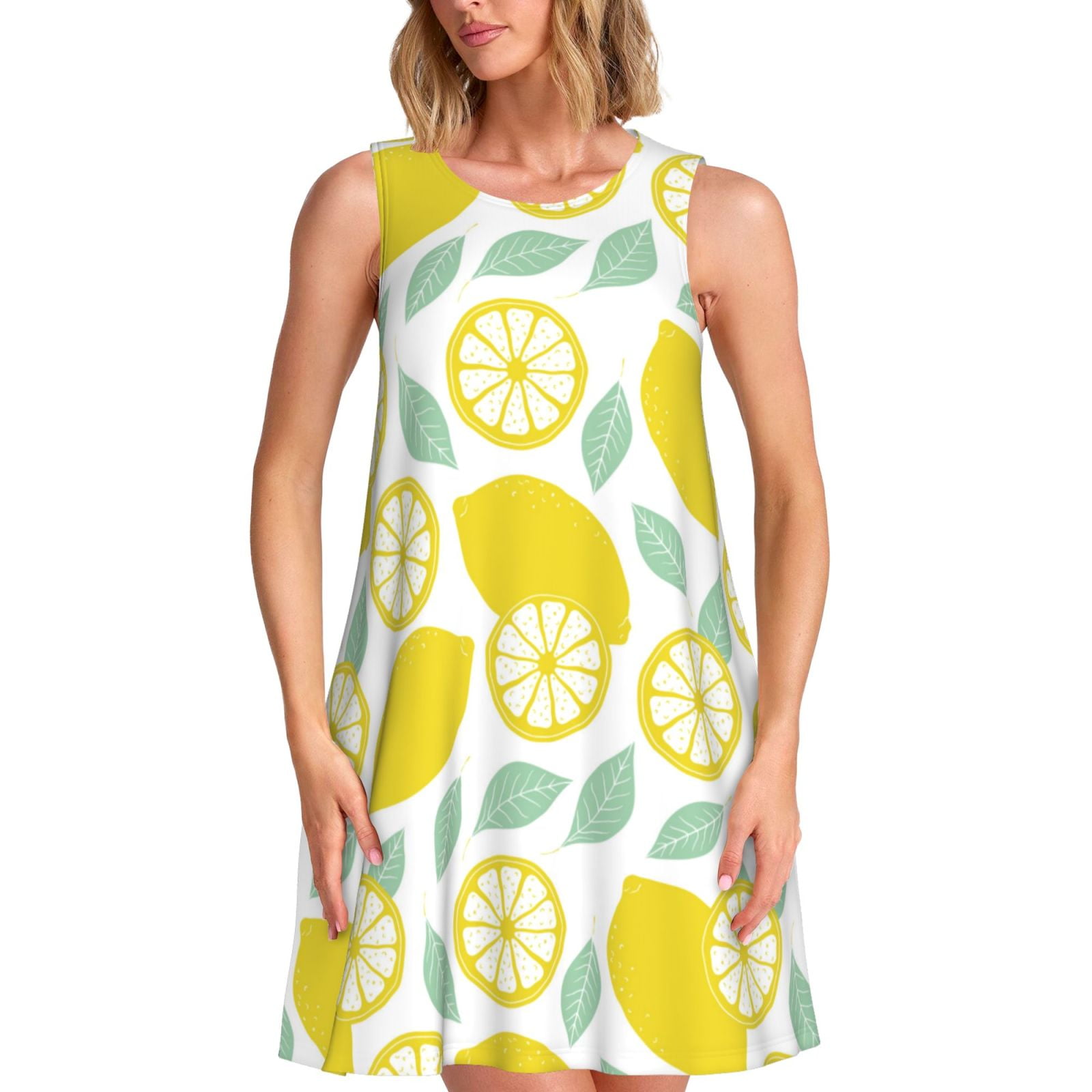 Spring Summer Dresses for Women 2025 - Cute Lemon Light Green Leaves ...