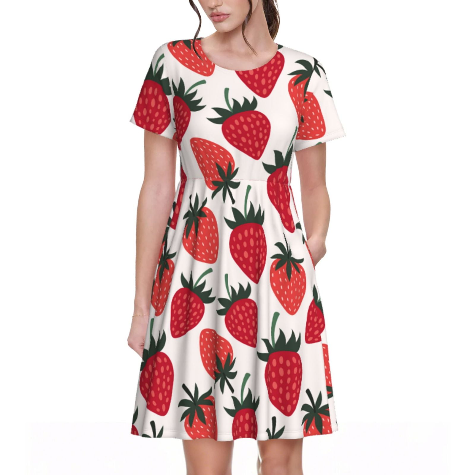 Spring Summer Dresses for Women 2025 - Cute Strawberries Print Wedding ...