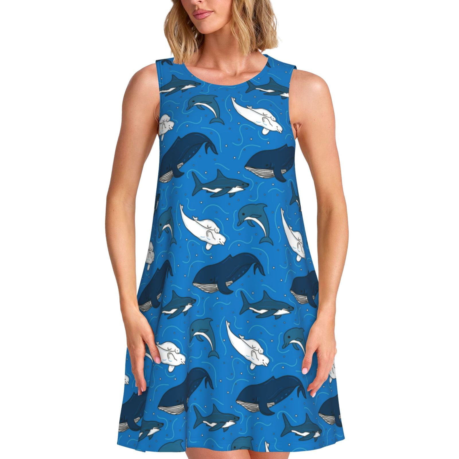Spring Summer Dresses for Women 2025 - Cute Whale Dolphin Shark ...
