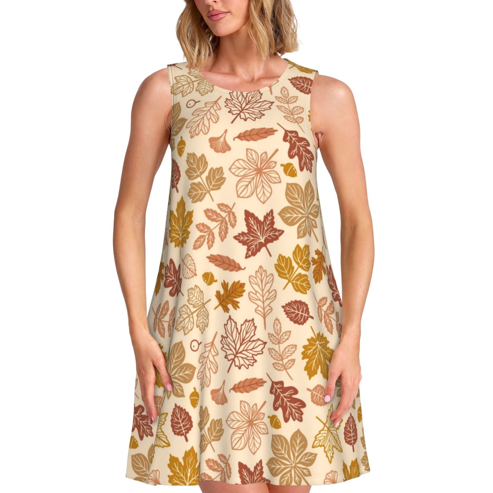 Spring Summer Dresses for Women 2025 - Fall Leaves(1) Beach Vacation ...