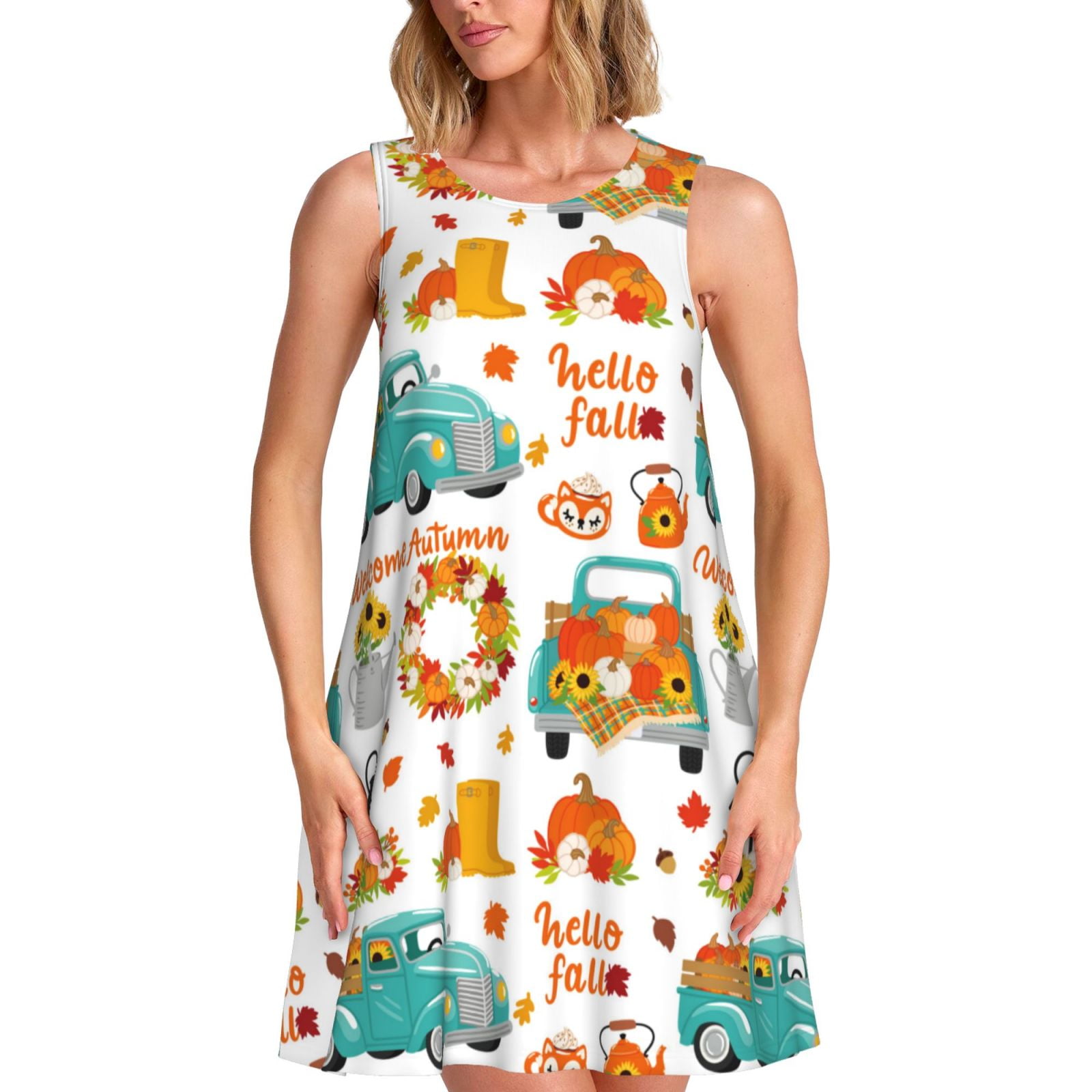 Spring Summer Dresses for Women 2025 - Fall Pumpkins And Sunflowers ...