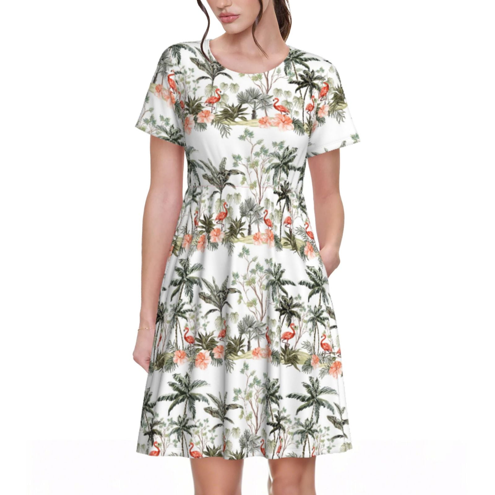 Spring Summer Dresses for Women 2025 - Flamingo Palm Trees Wedding ...