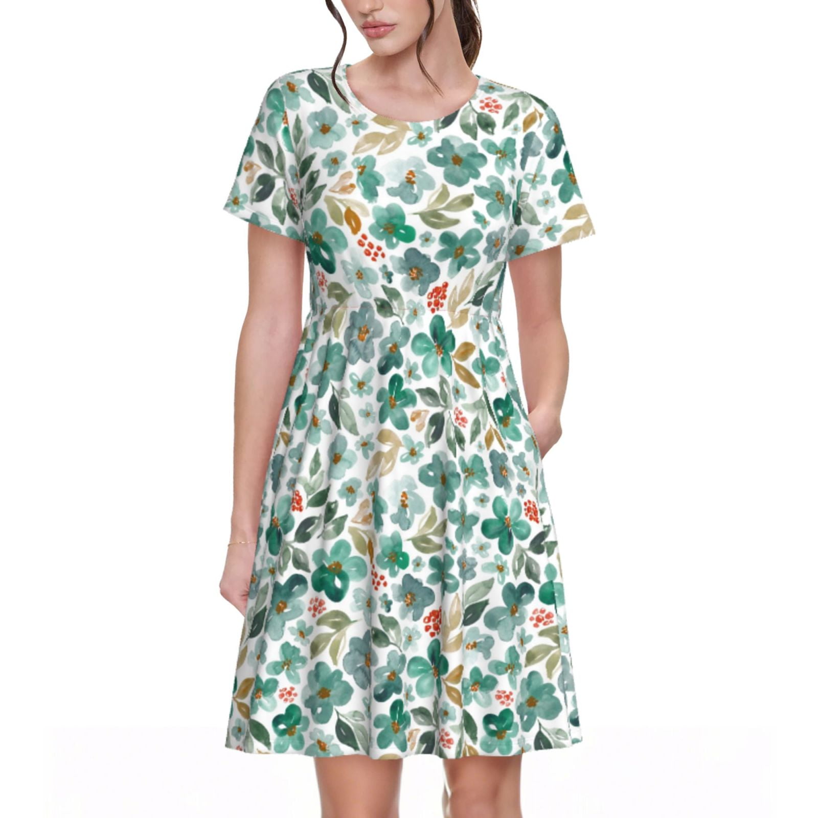 Spring Summer Dresses for Women 2025 - Floral In Teal Wedding Guest ...