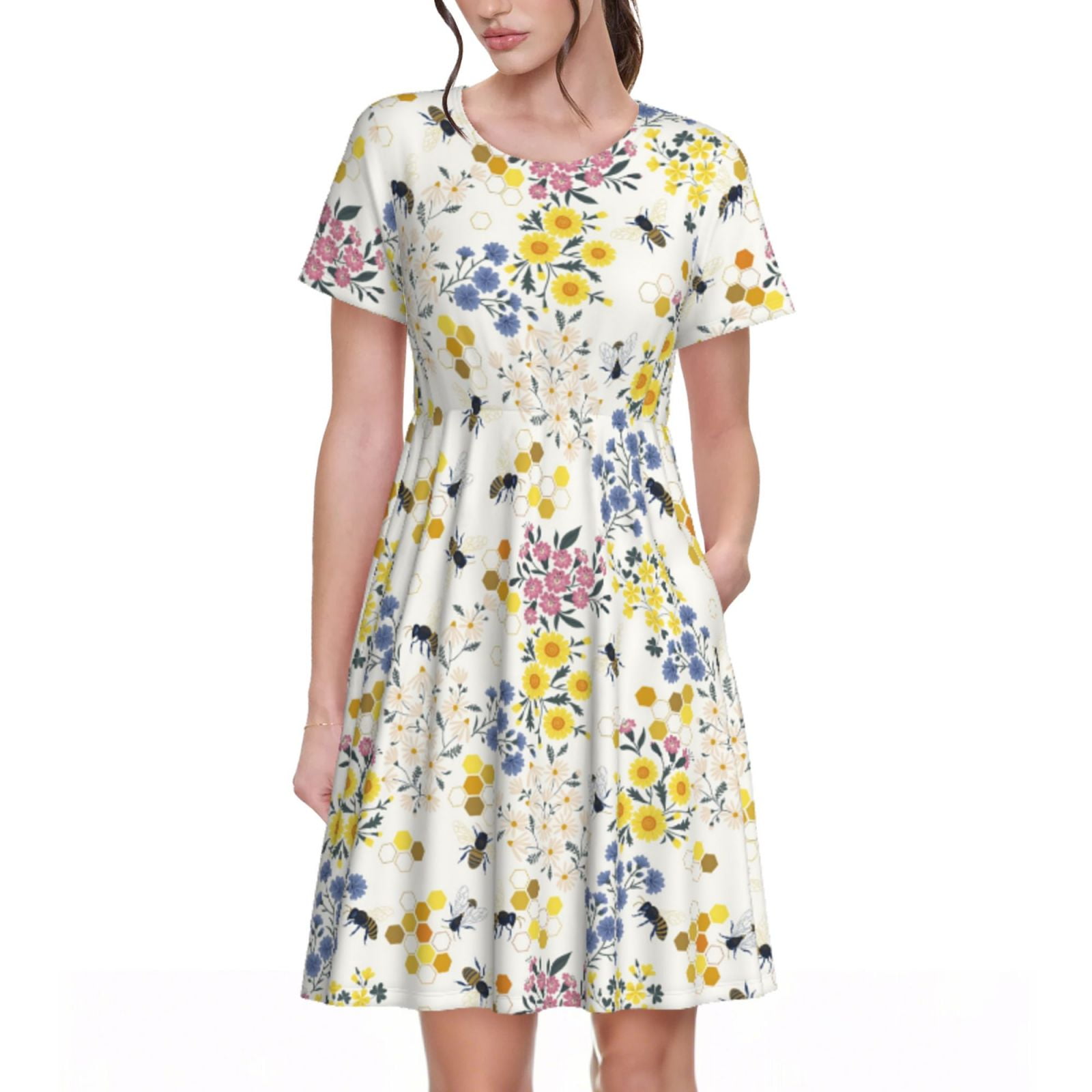 Spring Summer Dresses for Women 2025 - Flowers Honeybee Beach Vacation ...