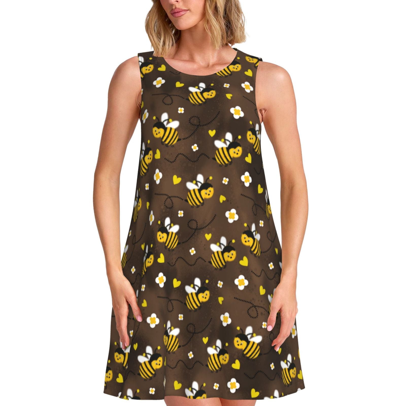 Spring Summer Dresses for Women 2025 - Flying Furry Honey Bees Beach ...